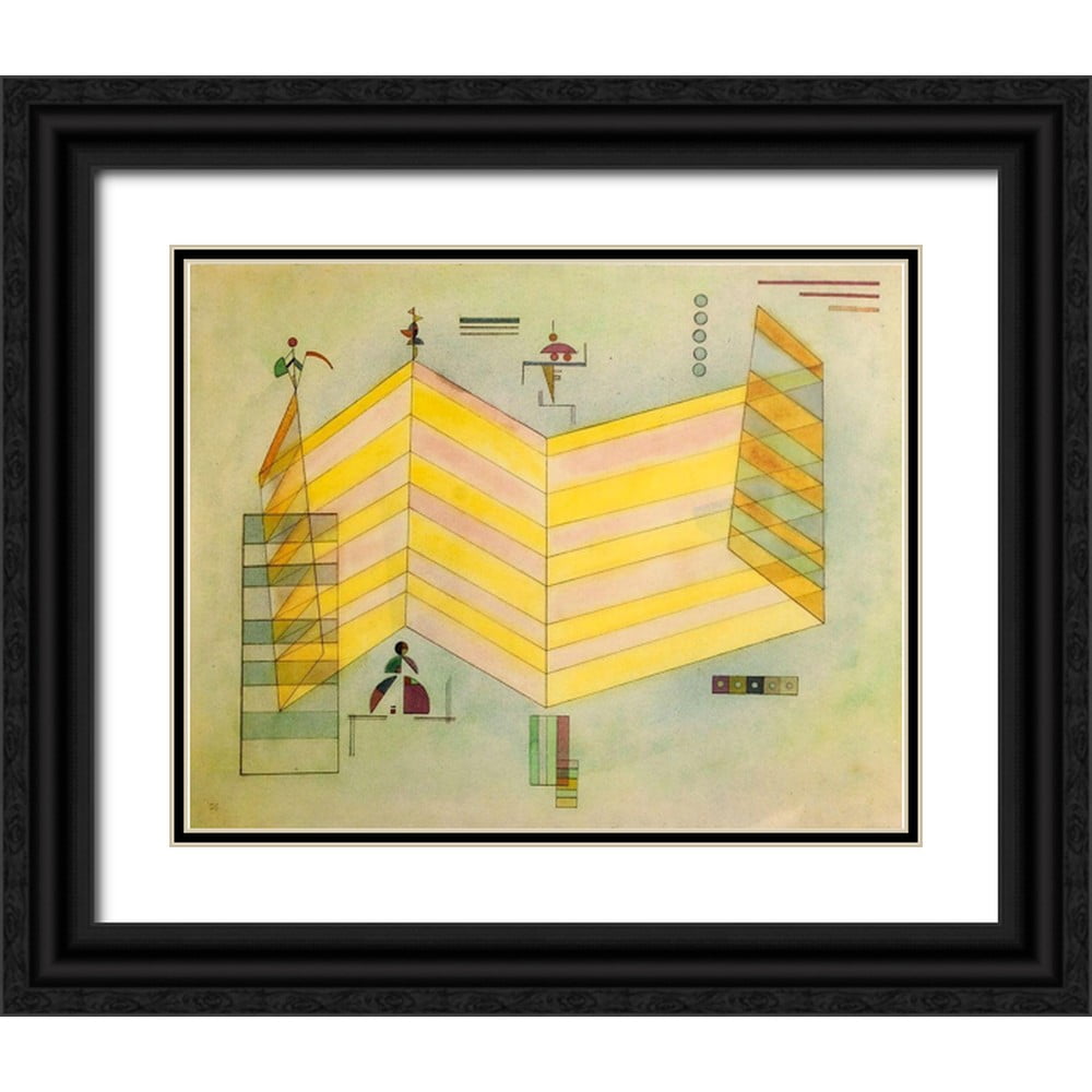 Kandinsky, Wassily 14x12 Black Ornate Wood Framed with Double Matting ...