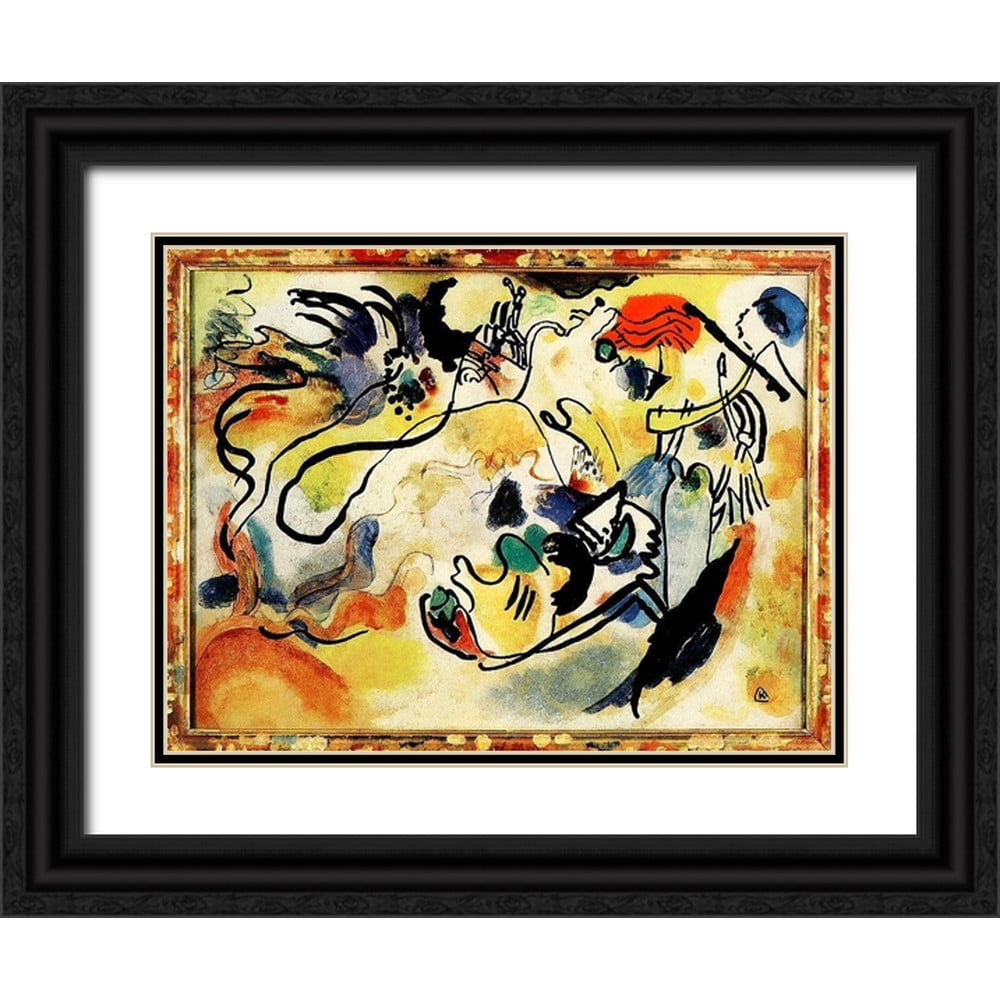 Kandinsky, Wassily 14x12 Black Ornate Wood Framed with Double Matting ...