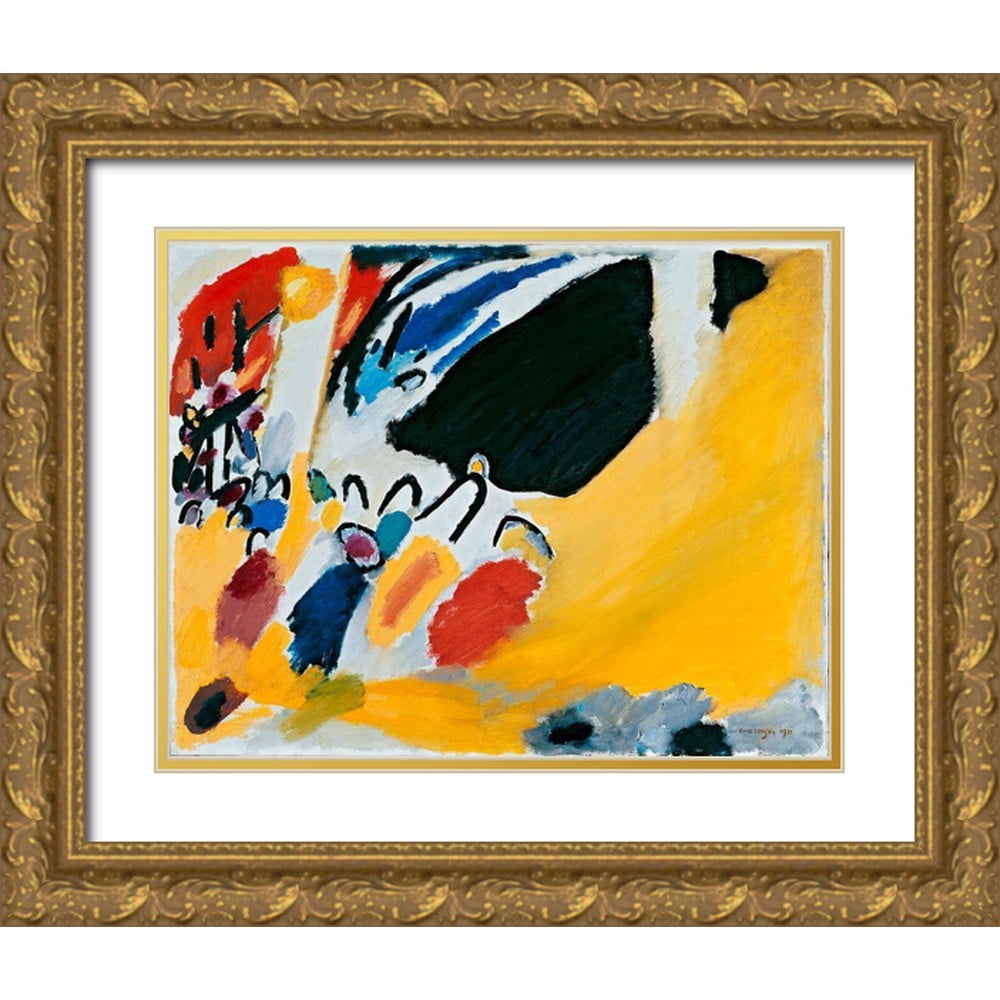 Kandinsky, Wassily 14x12 Gold Ornate Wood Framed with Double Matting ...