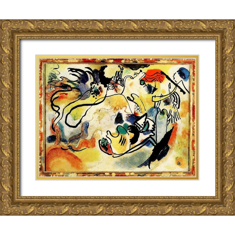 Kandinsky, Wassily 14x12 Gold Ornate Wood Framed with Double Matting ...