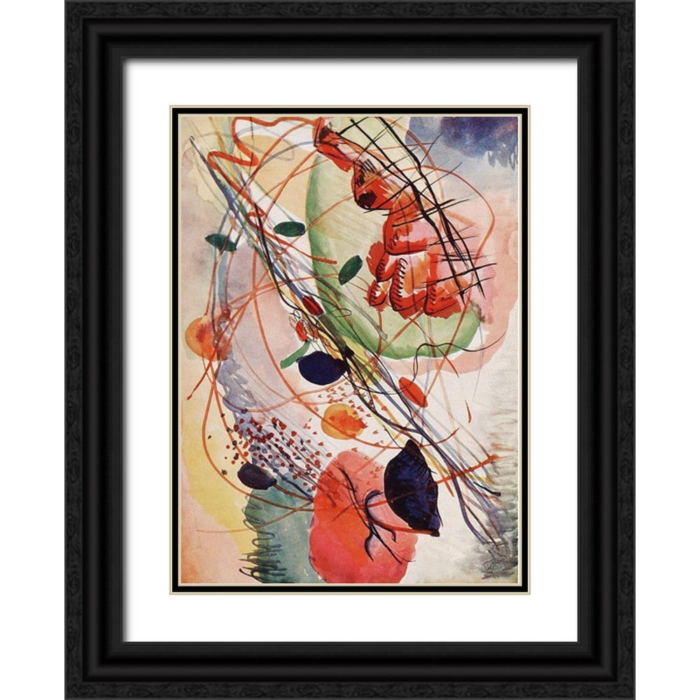 Kandinsky, Wassily 14x18 Black Ornate Wood Framed with Double Matting ...