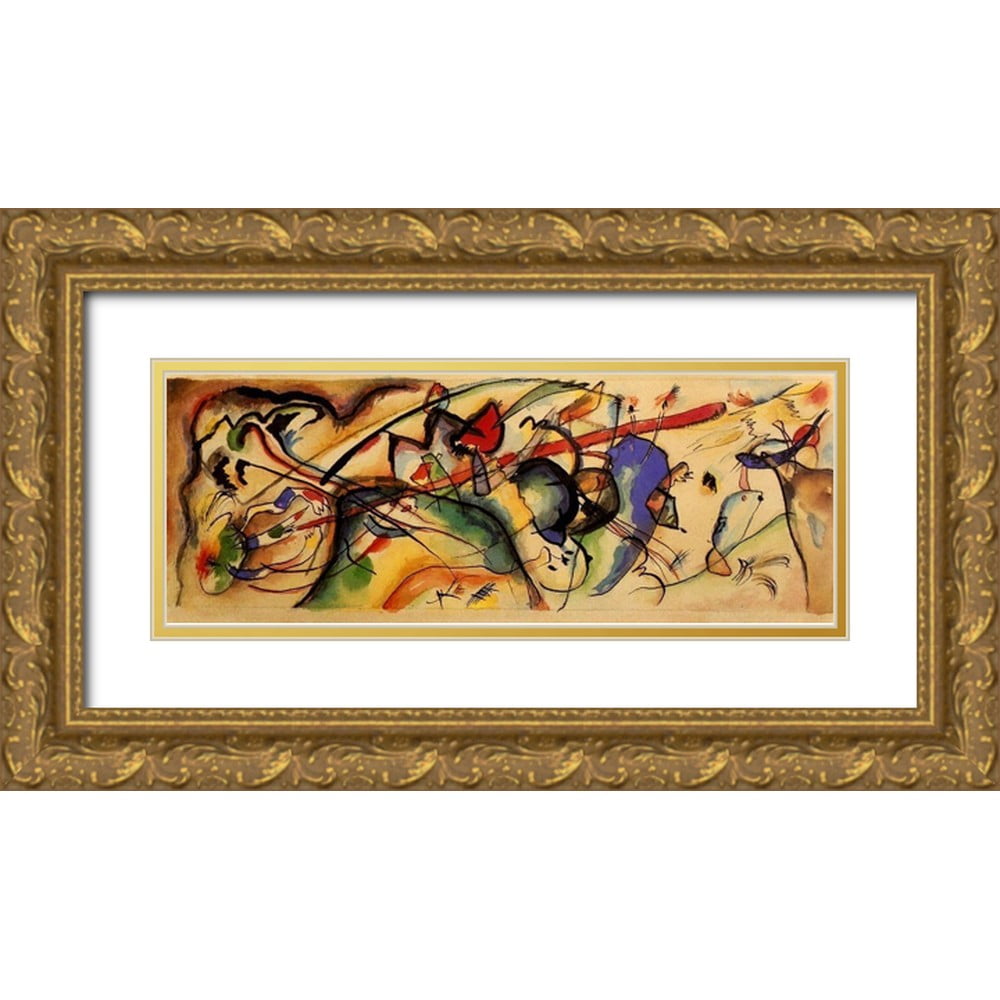 Kandinsky, Wassily 14x8 Gold Ornate Wood Framed with Double Matting ...