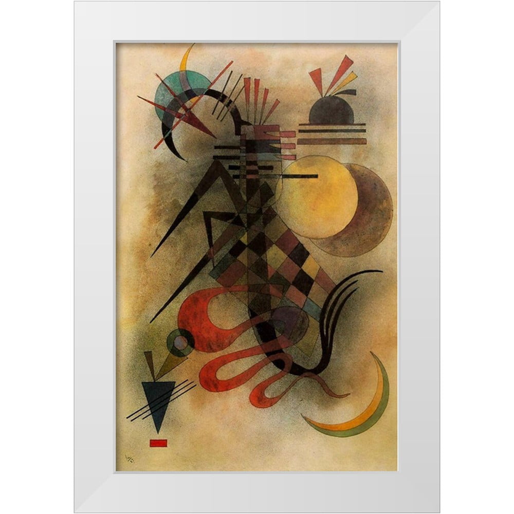 Kandinsky, Wassily 17x24 White Modern Wood Framed Museum Art Print Titled - Hard but Soft 1927 ...