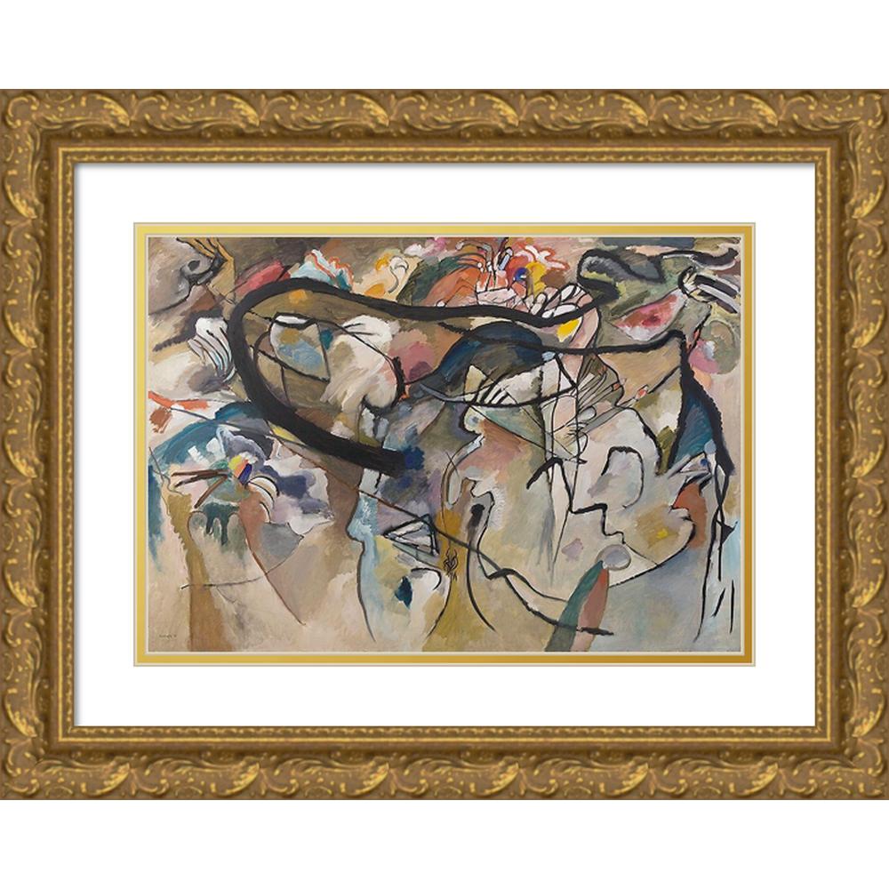 Kandinsky, Wassily 18x14 Gold Ornate Wood Framed with Double Matting ...