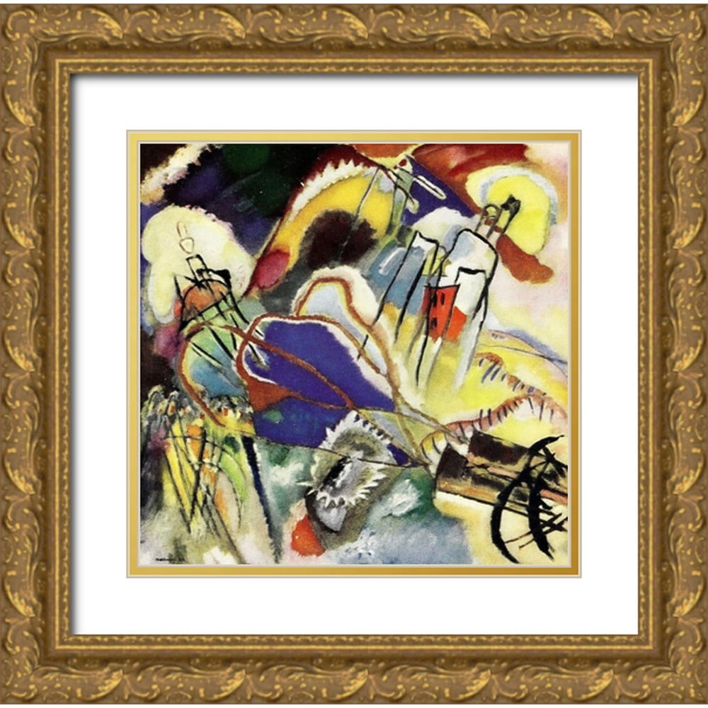 Kandinsky, Wassily 20x20 Gold Ornate Wood Framed with Double Matting ...