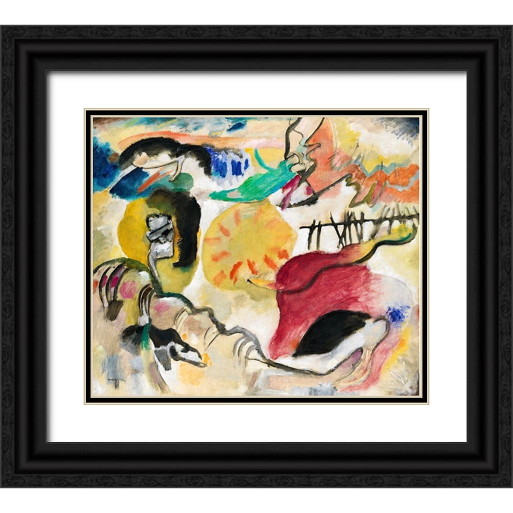 Kandinsky, Wassily 23x20 Black Ornate Wood Framed with Double Matting ...