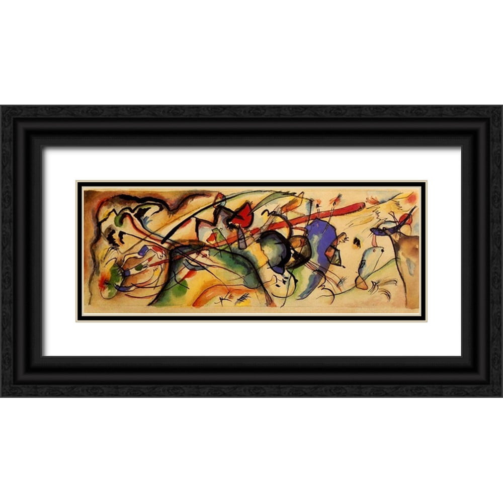 Kandinsky, Wassily 24x11 Black Ornate Wood Framed with Double Matting ...