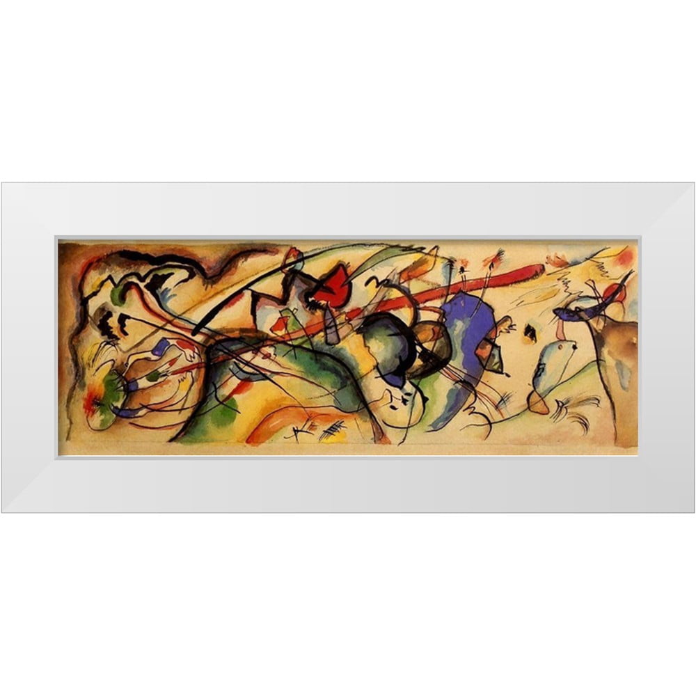 Kandinsky, Wassily 24x11 White Modern Wood Framed Museum Art Print ...