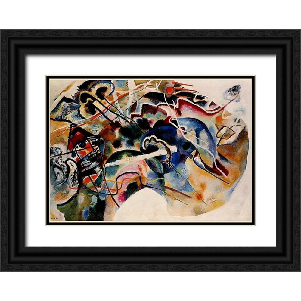 Kandinsky, Wassily 24x18 Black Ornate Wood Framed with Double Matting ...