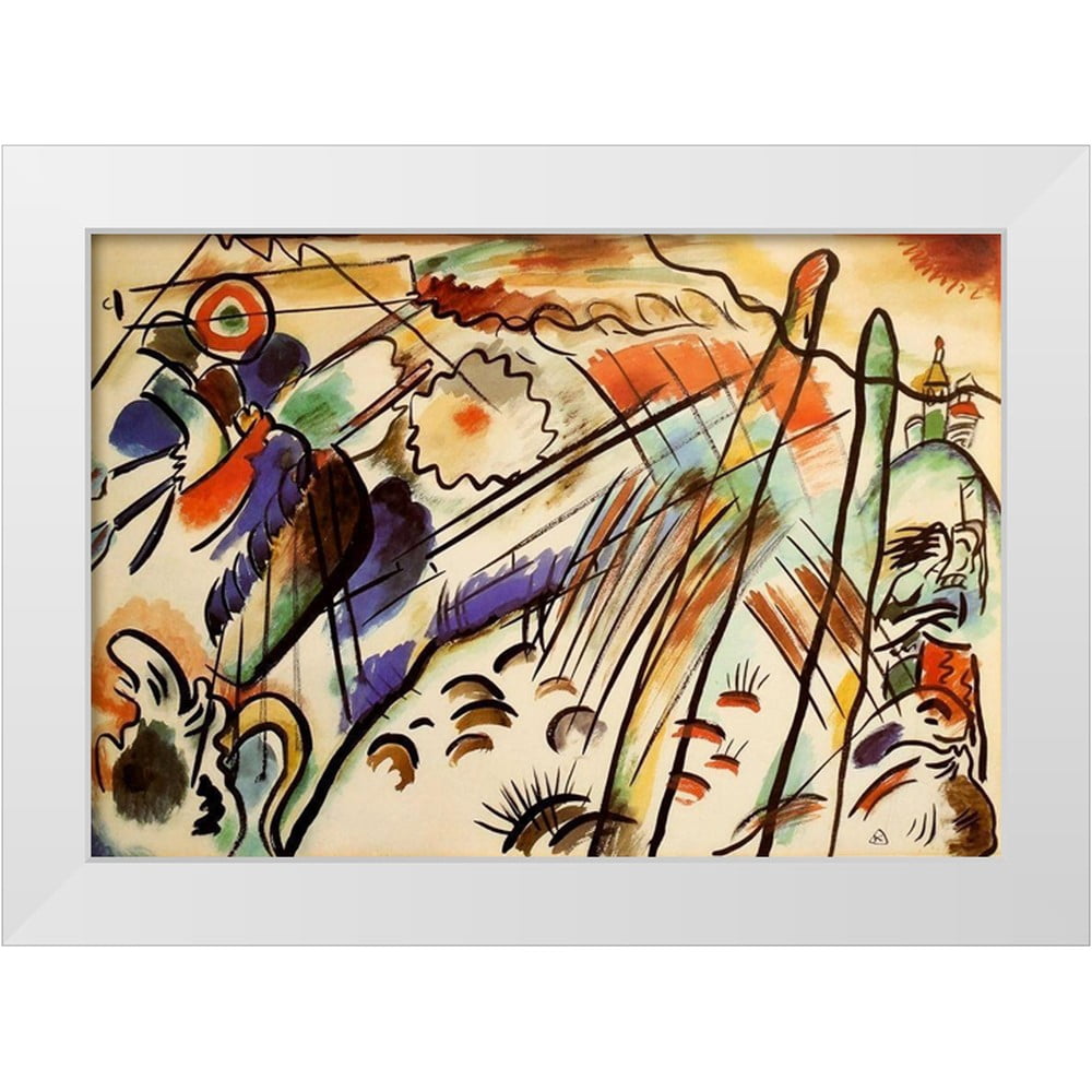 Kandinsky, Wassily 24x18 White Modern Wood Framed Museum Art Print ...