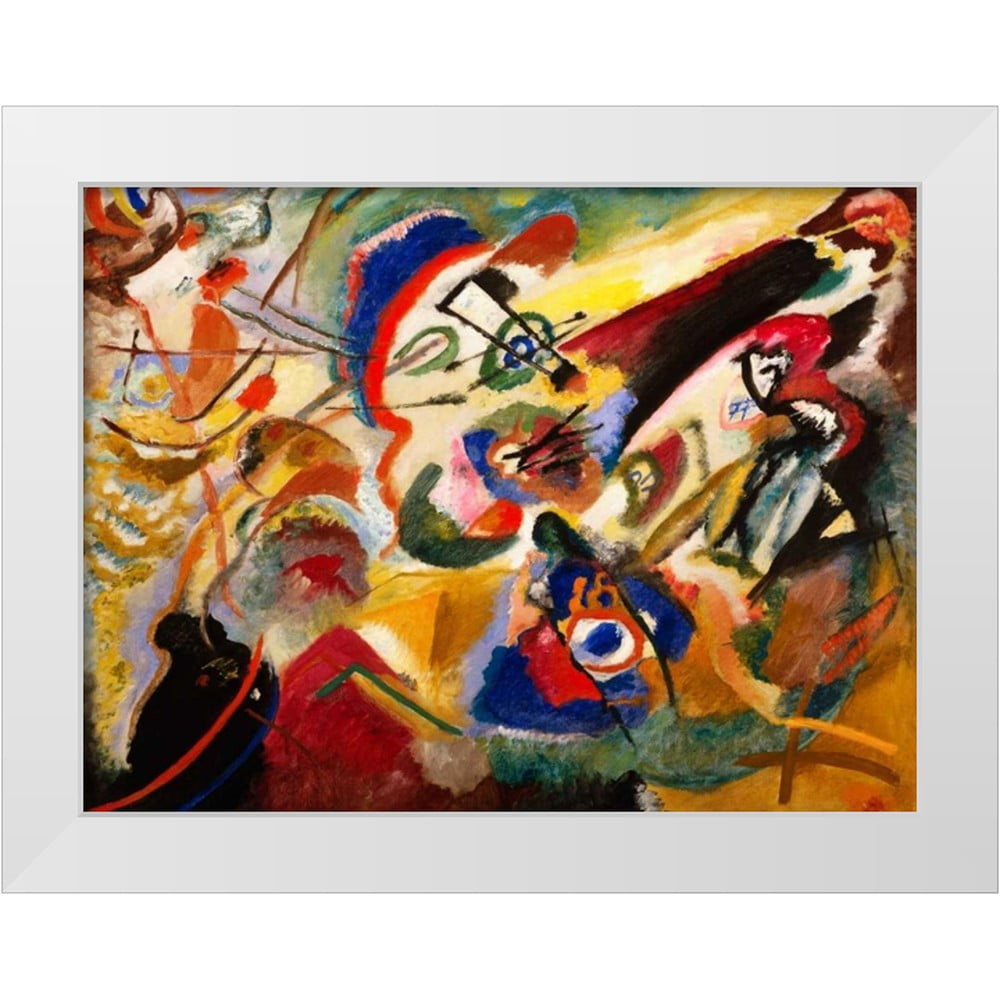 Kandinsky, Wassily 32x25 White Modern Wood Framed Museum Art Print ...