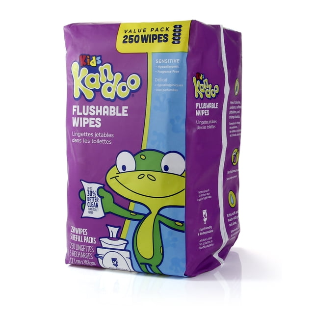 Kandoo Portable Sensitive Designer Wipes 250ct for Travel, Single Tub ...