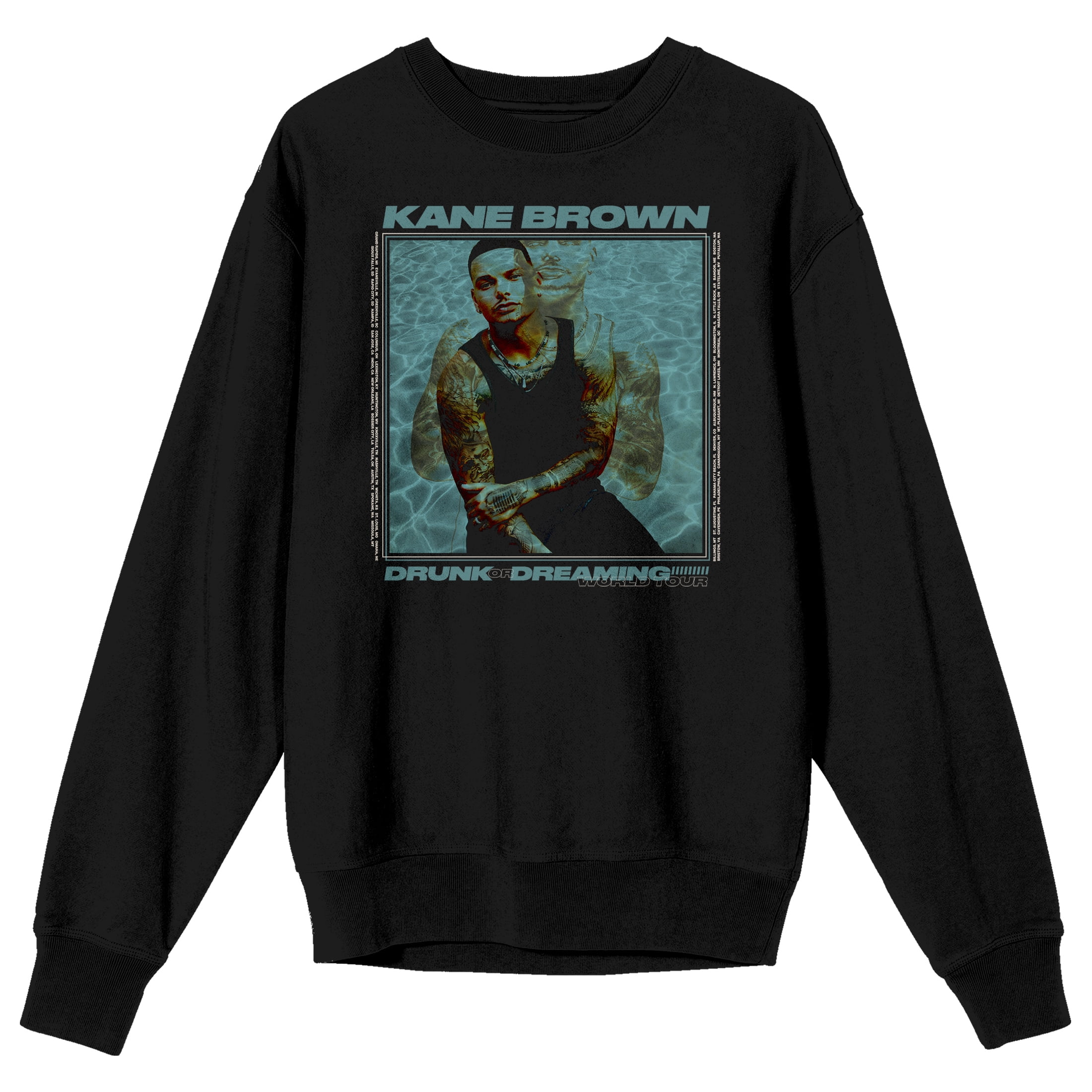 Kane Brown Drunk or Dreaming Tour Adult Black Crew Neck Sweatshirt ...