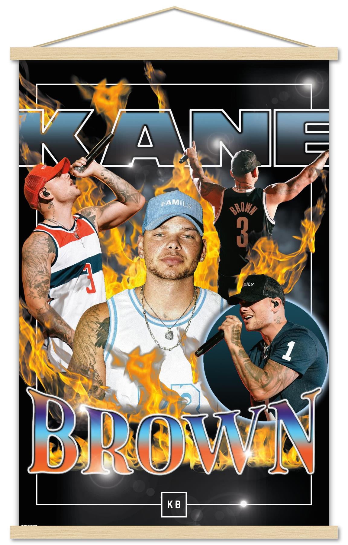Kane Brown - Fire Wall Poster with Magnetic Frame, 22.375" x 34 ...