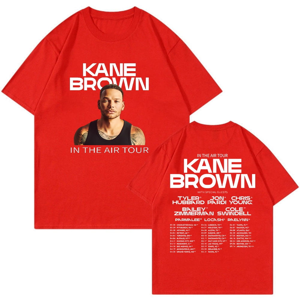 Kane Brown T-shirt 2023 In The Air Tour Merch Crewneck Short Sleeve Tee Women Men Hip Hop ...