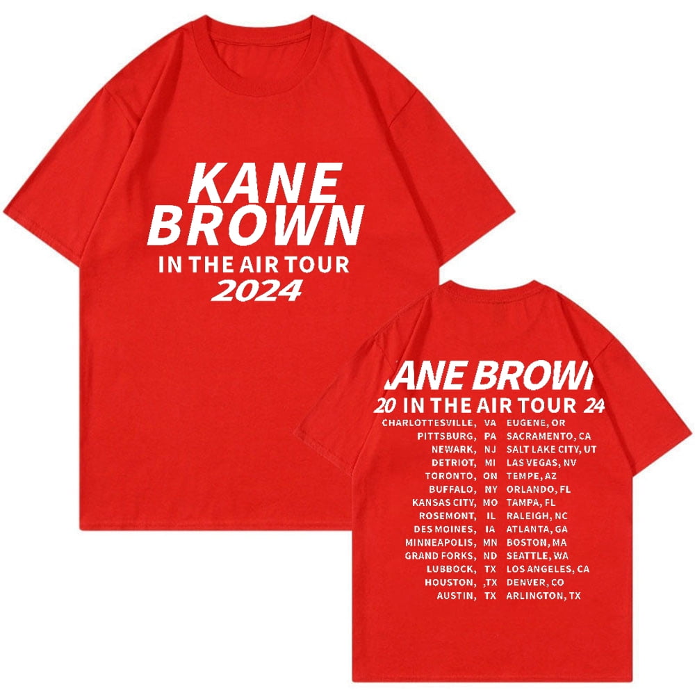 Kane Brown T-shirt 2024 In The Air Tour Merch Crewneck Short Sleeve Tee ...