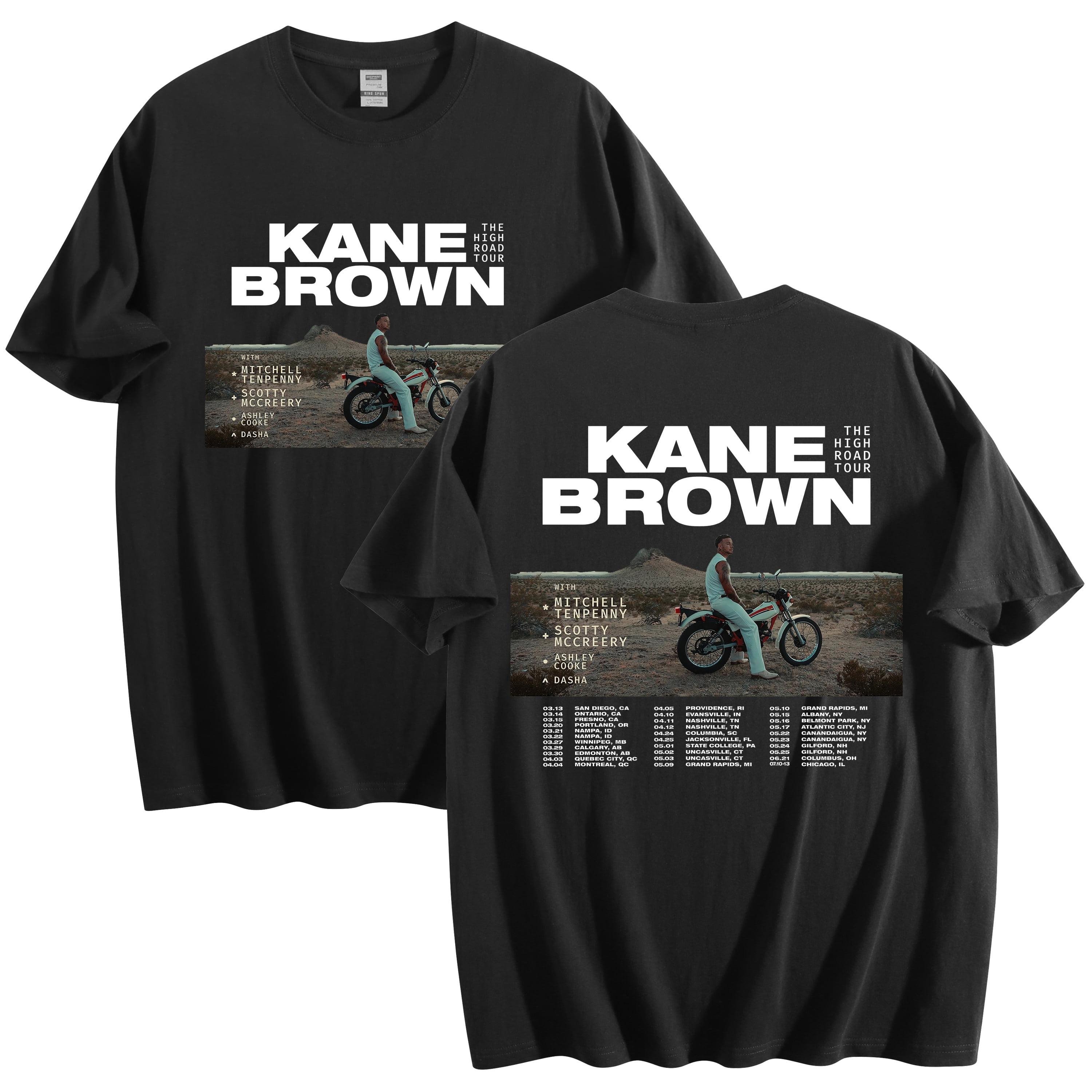 Kane Brown The High Road 2025 Tour Merch Cotton T-Shirt Women Men ...