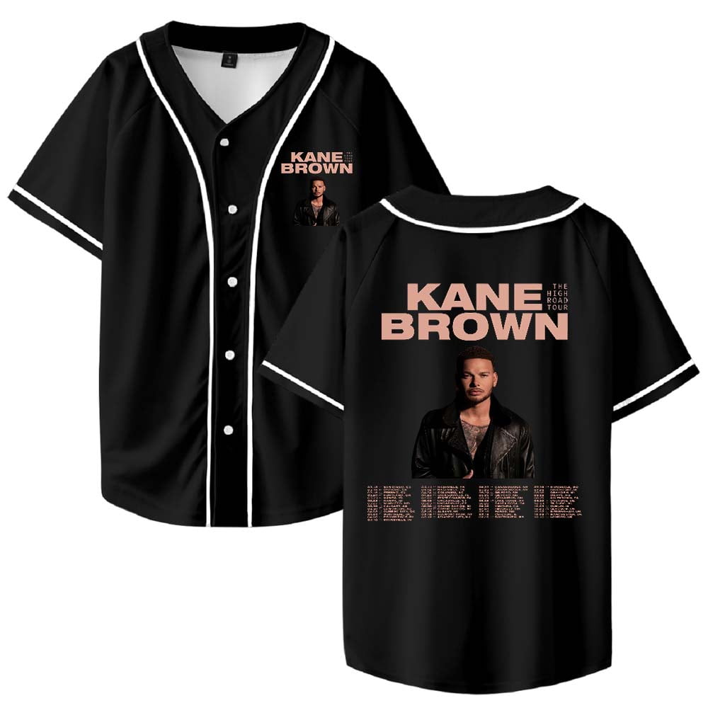 Kane Brown The High Road Tour 2025 Merch Baseball Jersey V-Neck Shirt ...