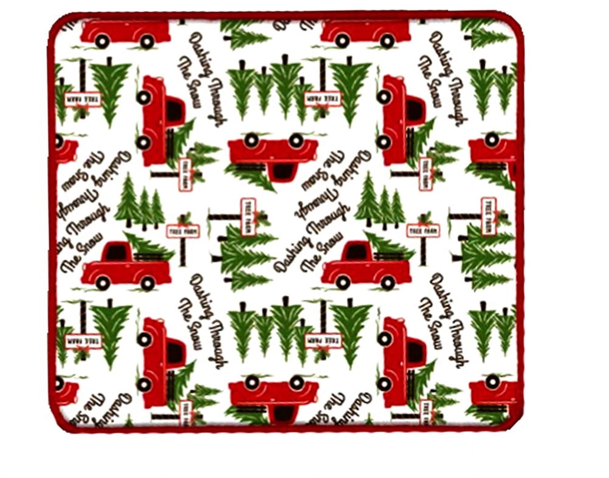Kane Home Microfiber Dish Drying Mat, Red Truck Christmas Kitchen ...