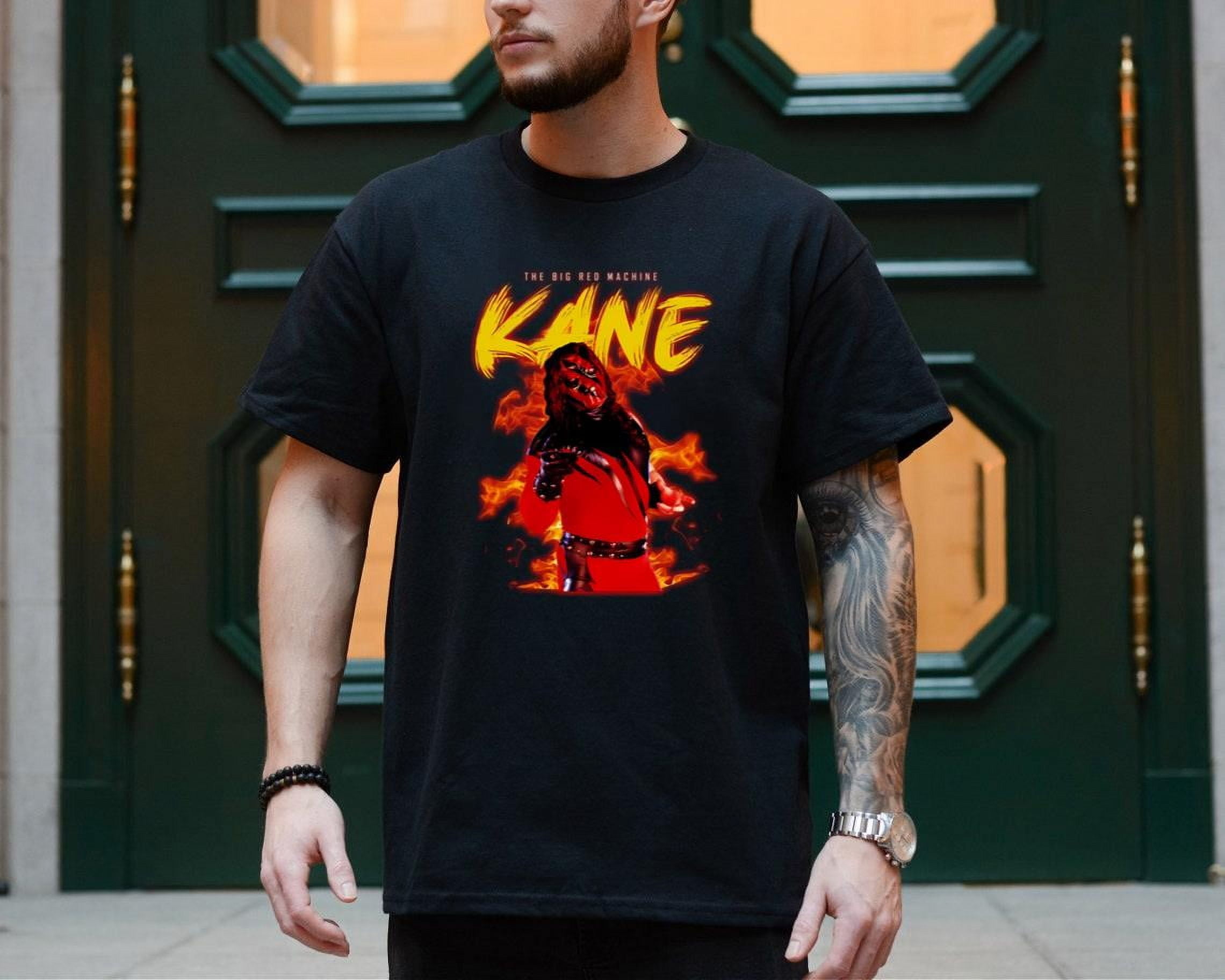 Kane T-Shirt Black, Wwe The Big Red Machine Tee, Wwe Kane Merchandise ...