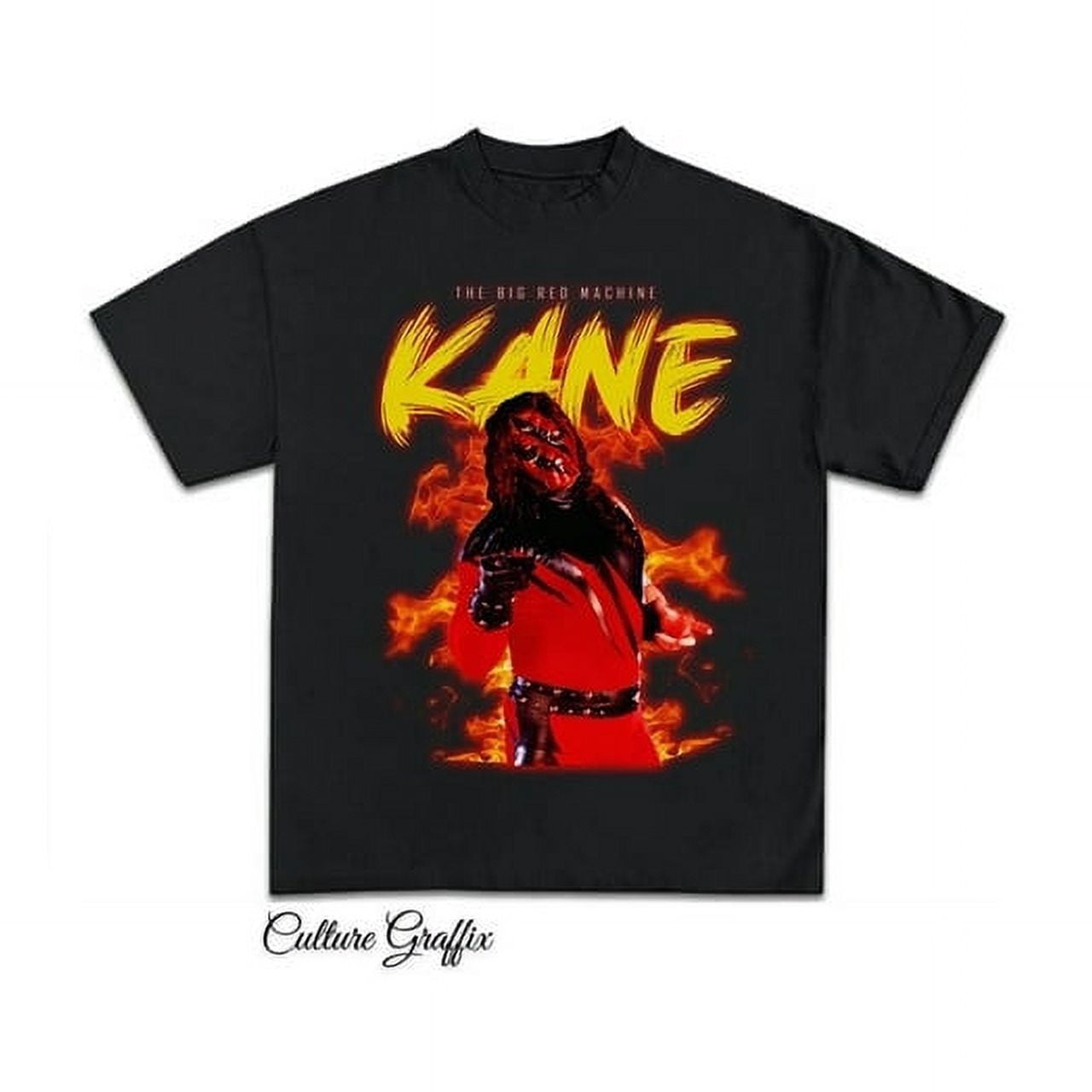 Kane T-Shirt Black, Wwe The Big Red Machine Tee, Wwe Kane Merchandise ...