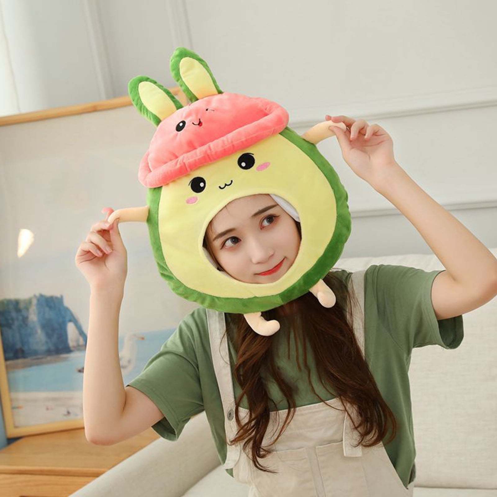 KangQi Avocado Bunny Pattern Funny Headgear Creative Party Cosplay ...