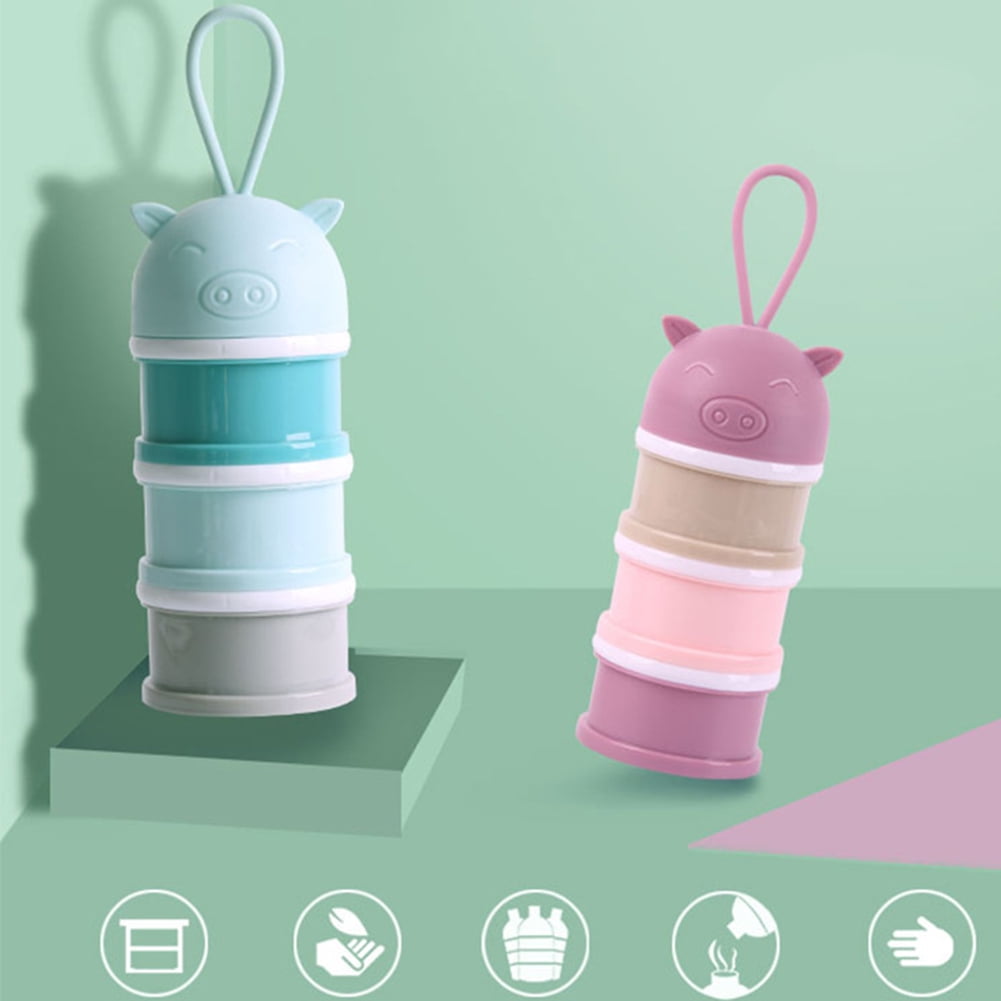 KangQi Cute Pig Multi Layers Portable Milk Powder Candy Food Storage ...