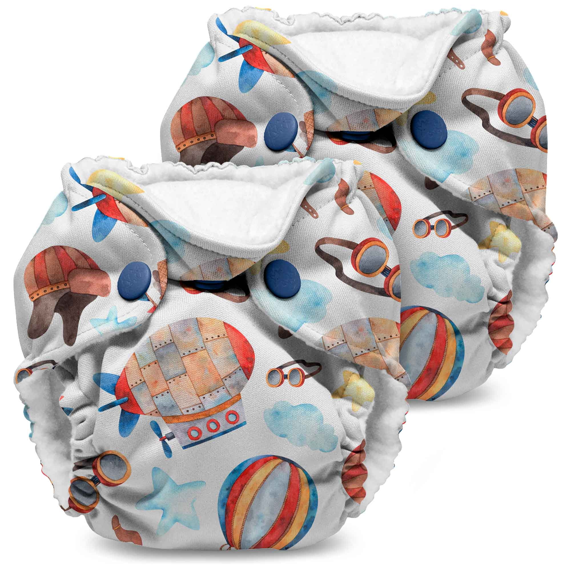 Kanga Care Lil Joey Newborn All in One AIO Cloth Diaper (2pk) Zeppelin ...