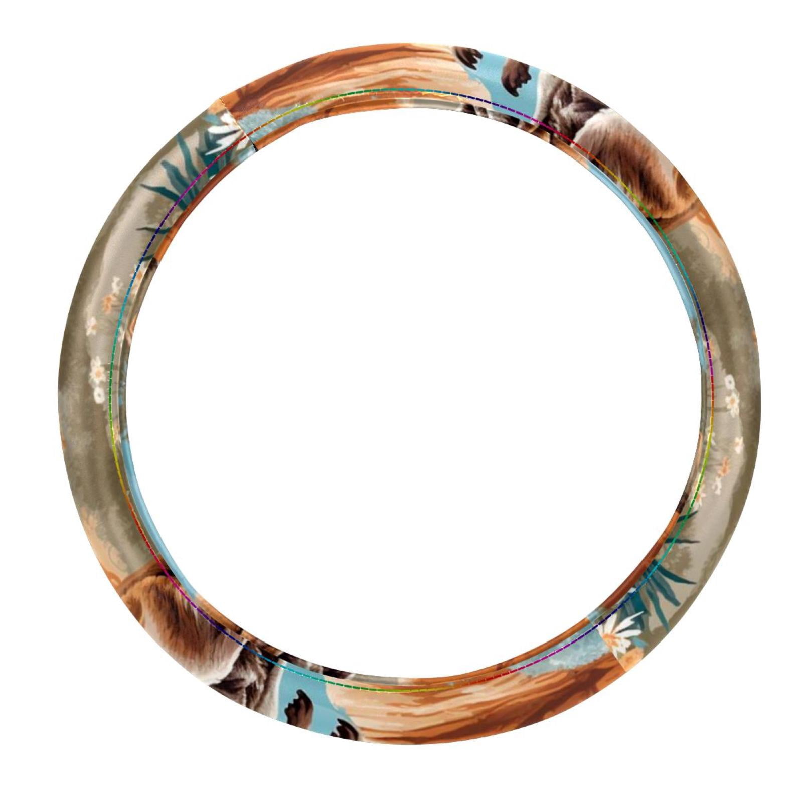 Kangaroo 14.5 Inch Printing PVC Leather Car Wheel Covers Steering Wheel ...