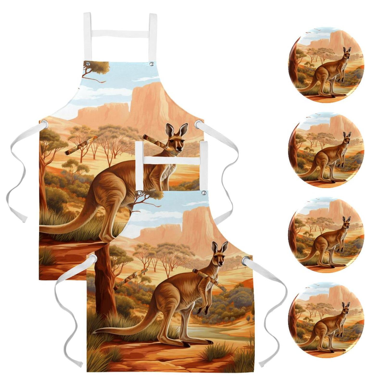 Kangaroo 2 Pack Waterproof Button Art with Pockets and Badge Pins ...