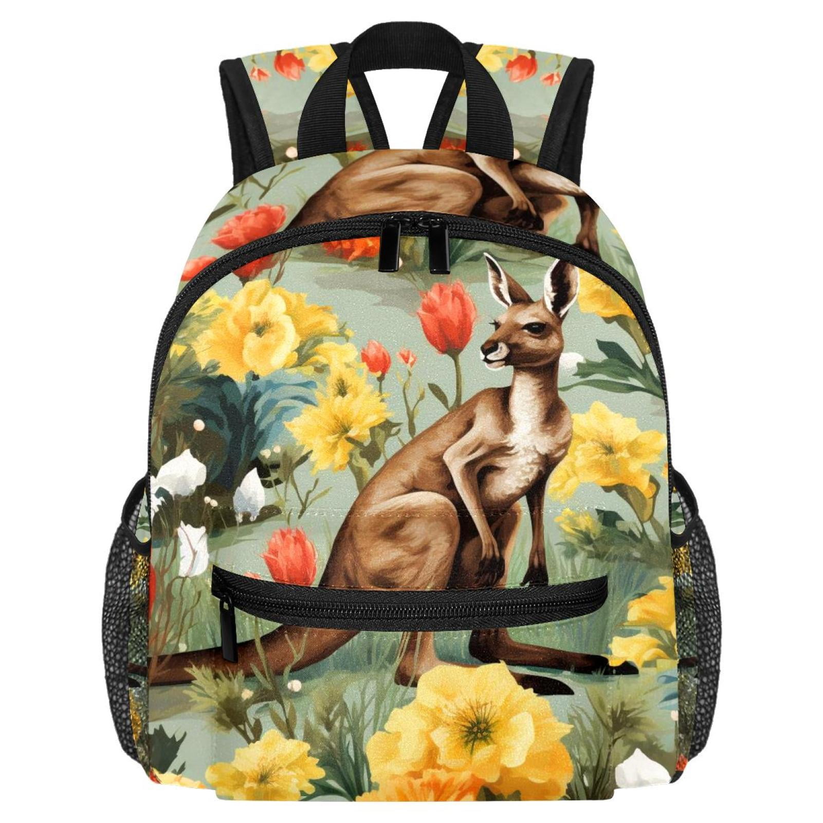 Kangaroo Adjustable Shoulder Strap Backpack - Large Capacity, Printed ...
