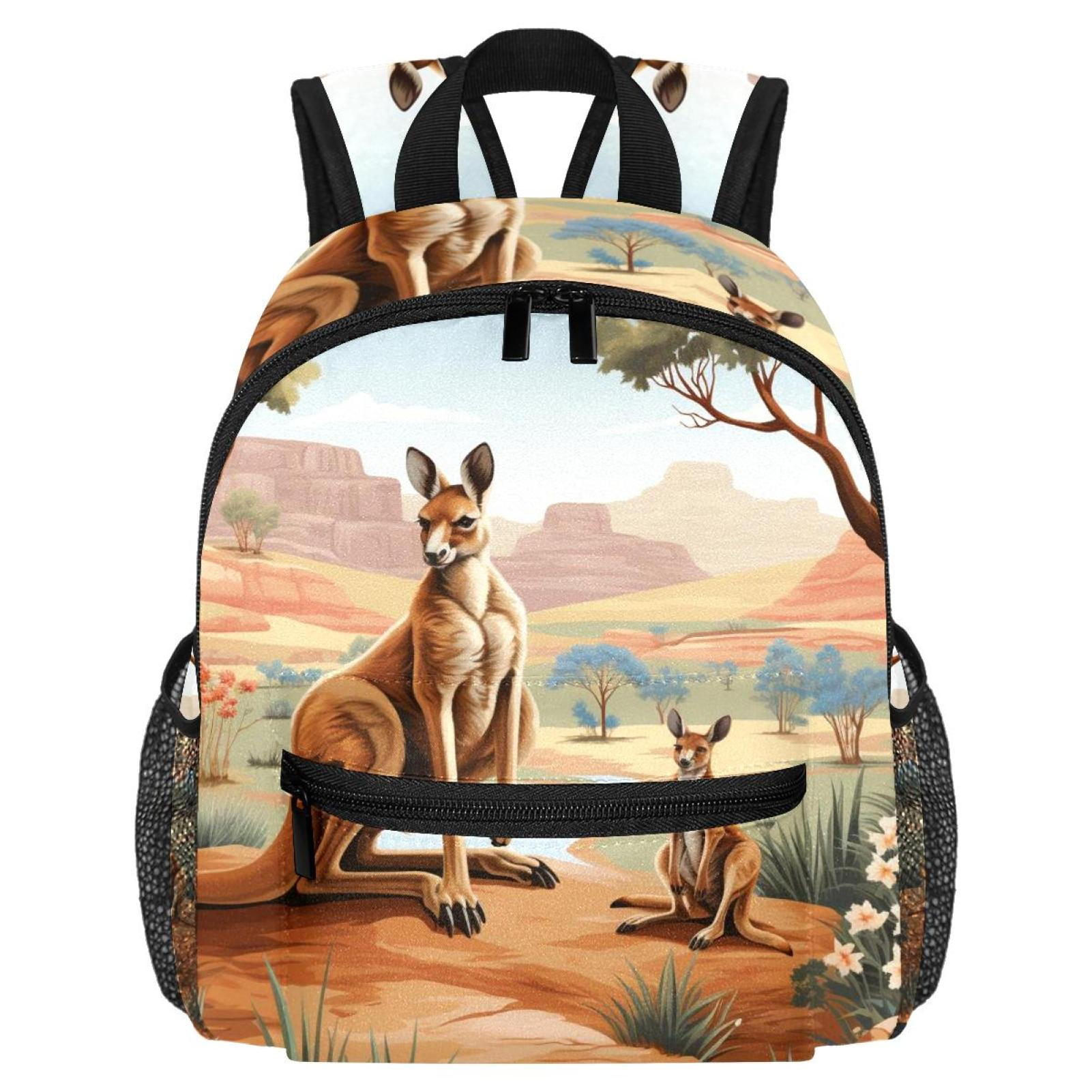 Kangaroo Adjustable Shoulder Strap Backpack - Large Capacity, Printed ...