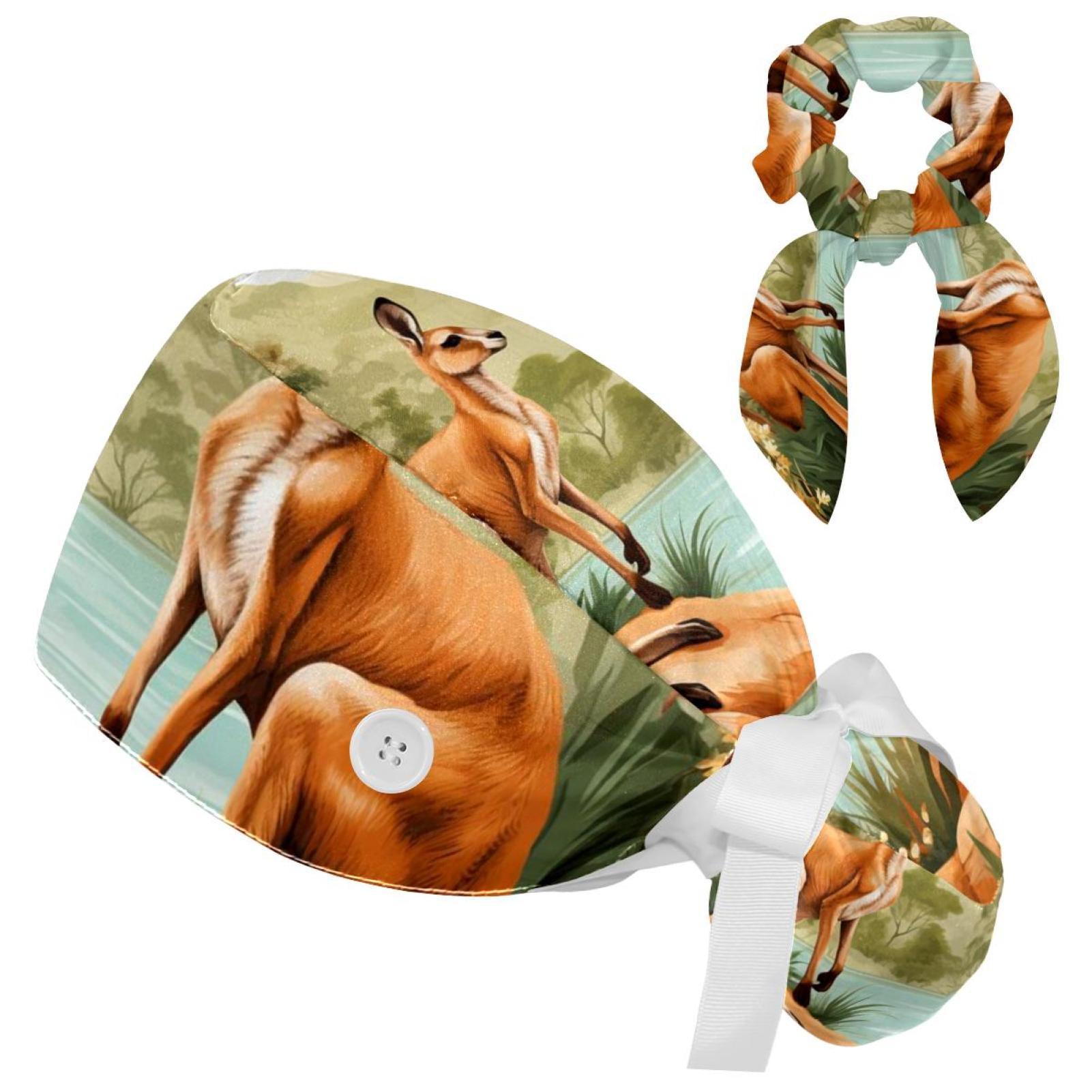 Kangaroo Adjustable Women Working Cap with Bow Hair Scrunchy, Bouffant ...