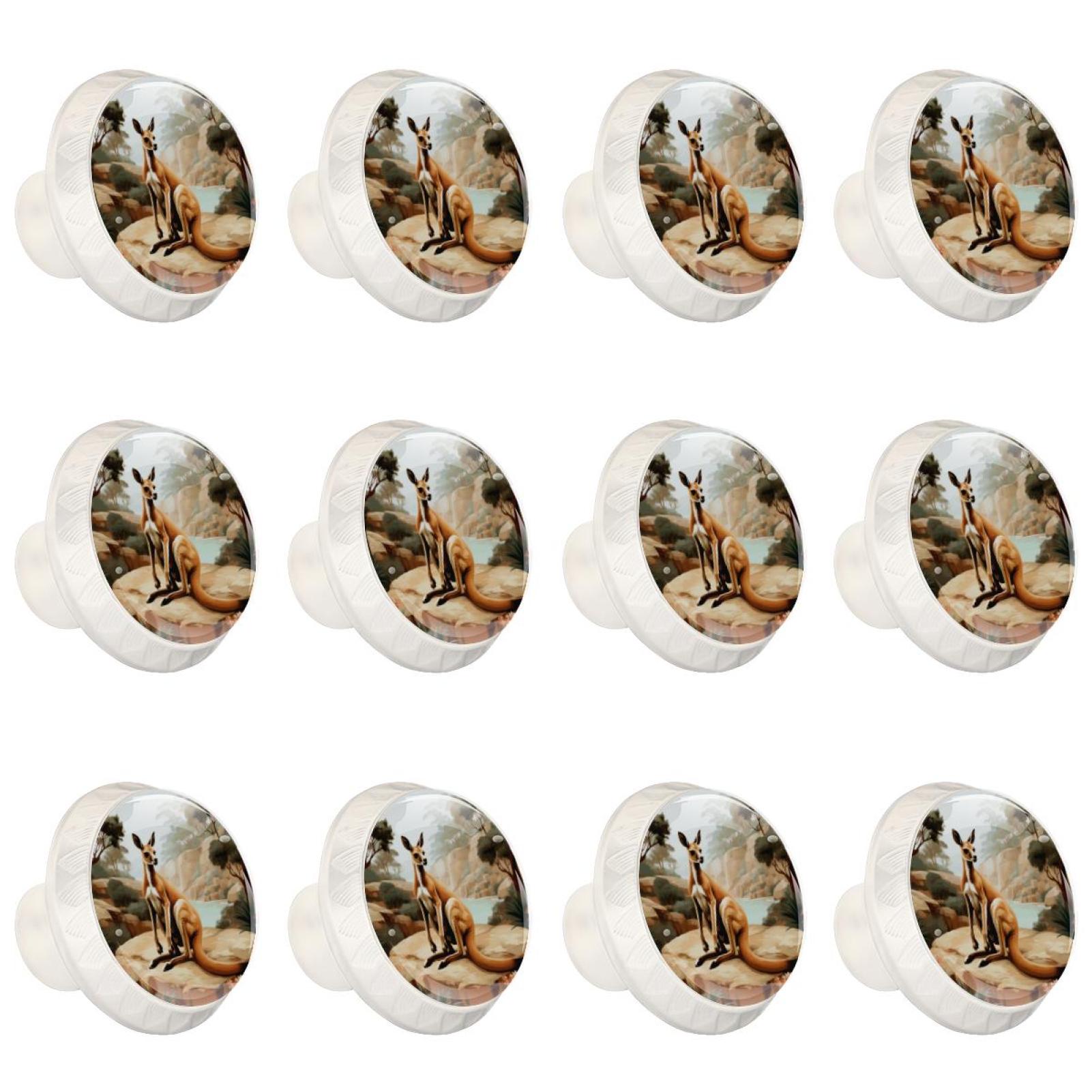 Kangaroo Animal 12 Pcs White Round Drawer Pulls with Screws,ABS and ...