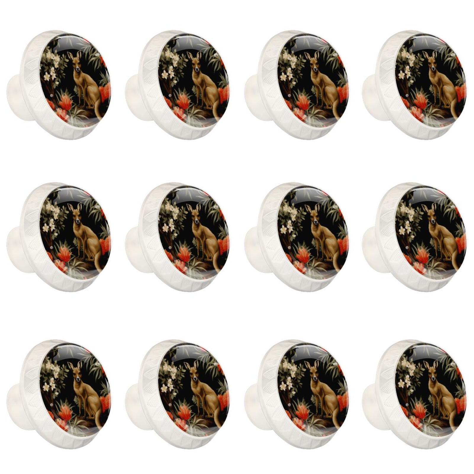 Kangaroo Animal 12 Pcs White Round Drawer Pulls with Screws,ABS and ...