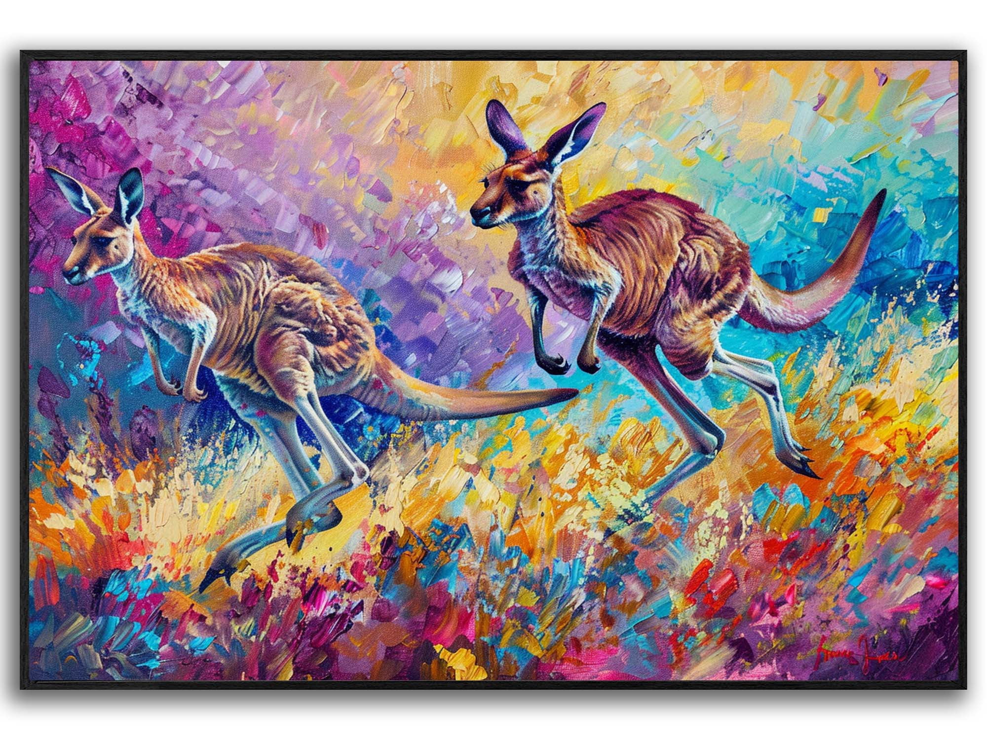 Kangaroo Art Kangaroos Wall Decor Kangaroo Canvas Wall Art For ...