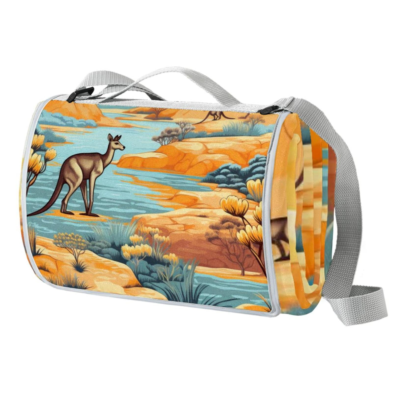 Kangaroo Canvas Picnic Blanket Waterproof Outdoor Extra Large for ...