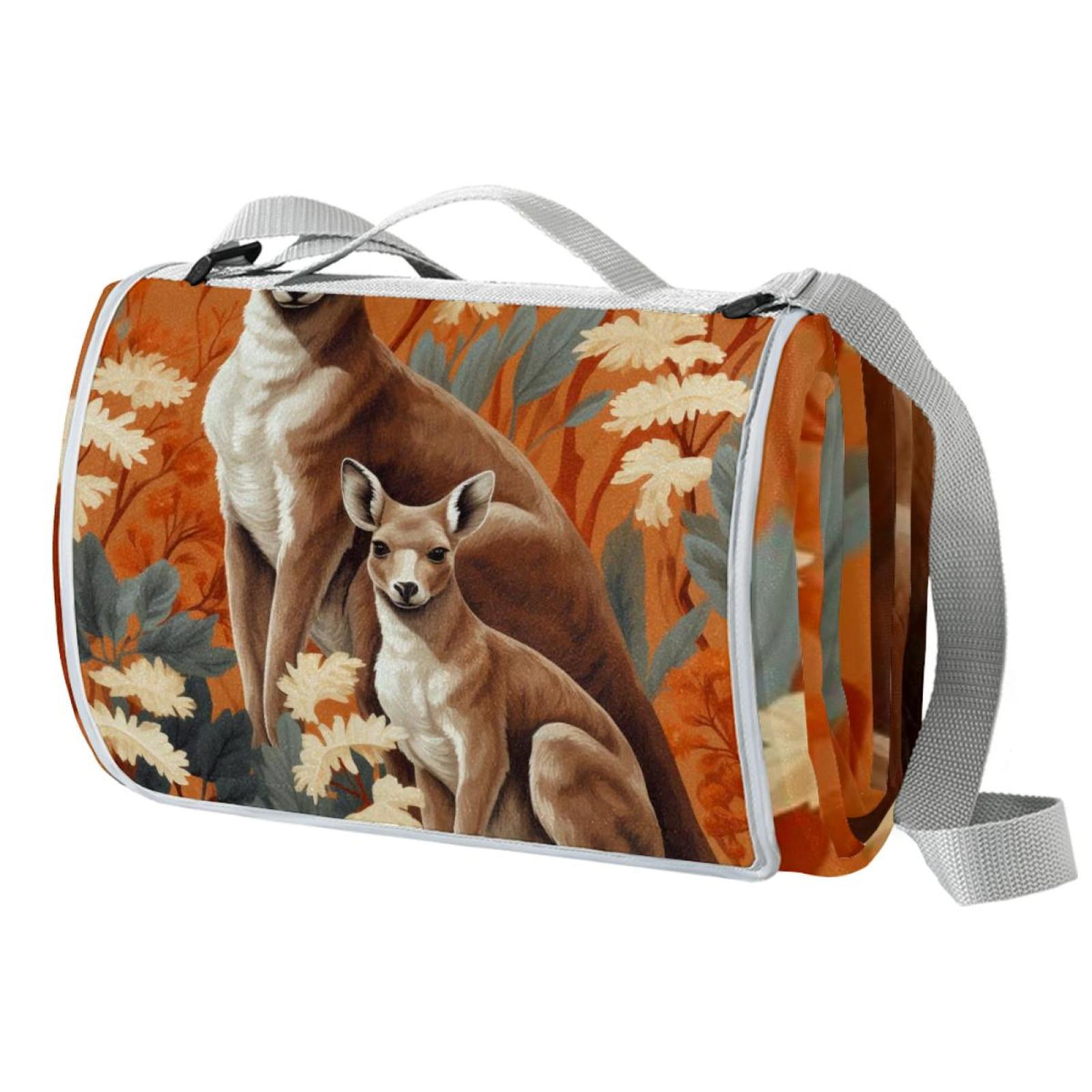 Kangaroo Canvas Picnic Mat - Waterproof Outdoor Blanket - Large ...