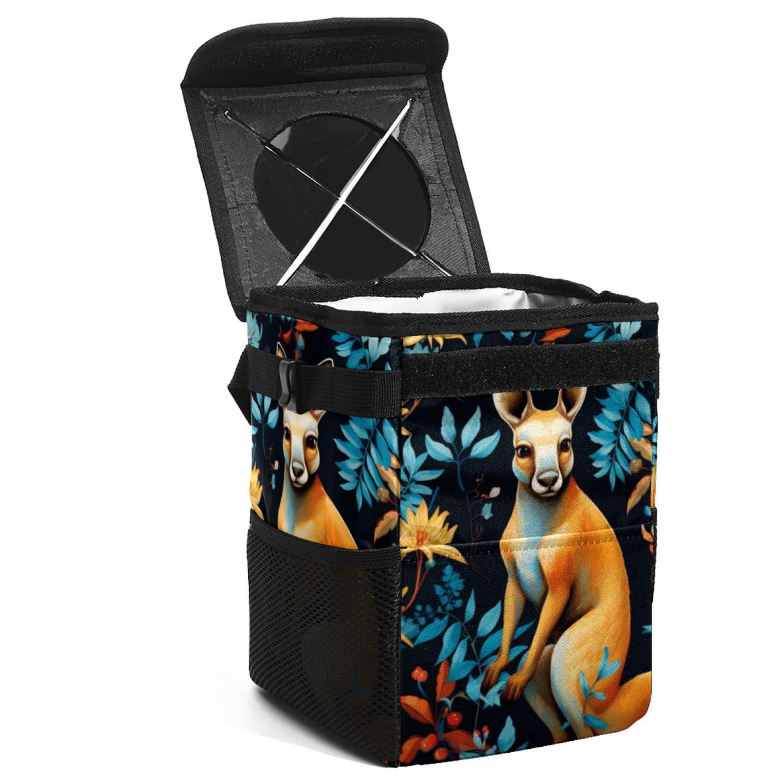 Kangaroo Car Trash Bin: Foldable with Lid, Leak-Proof, Hanging Storage ...