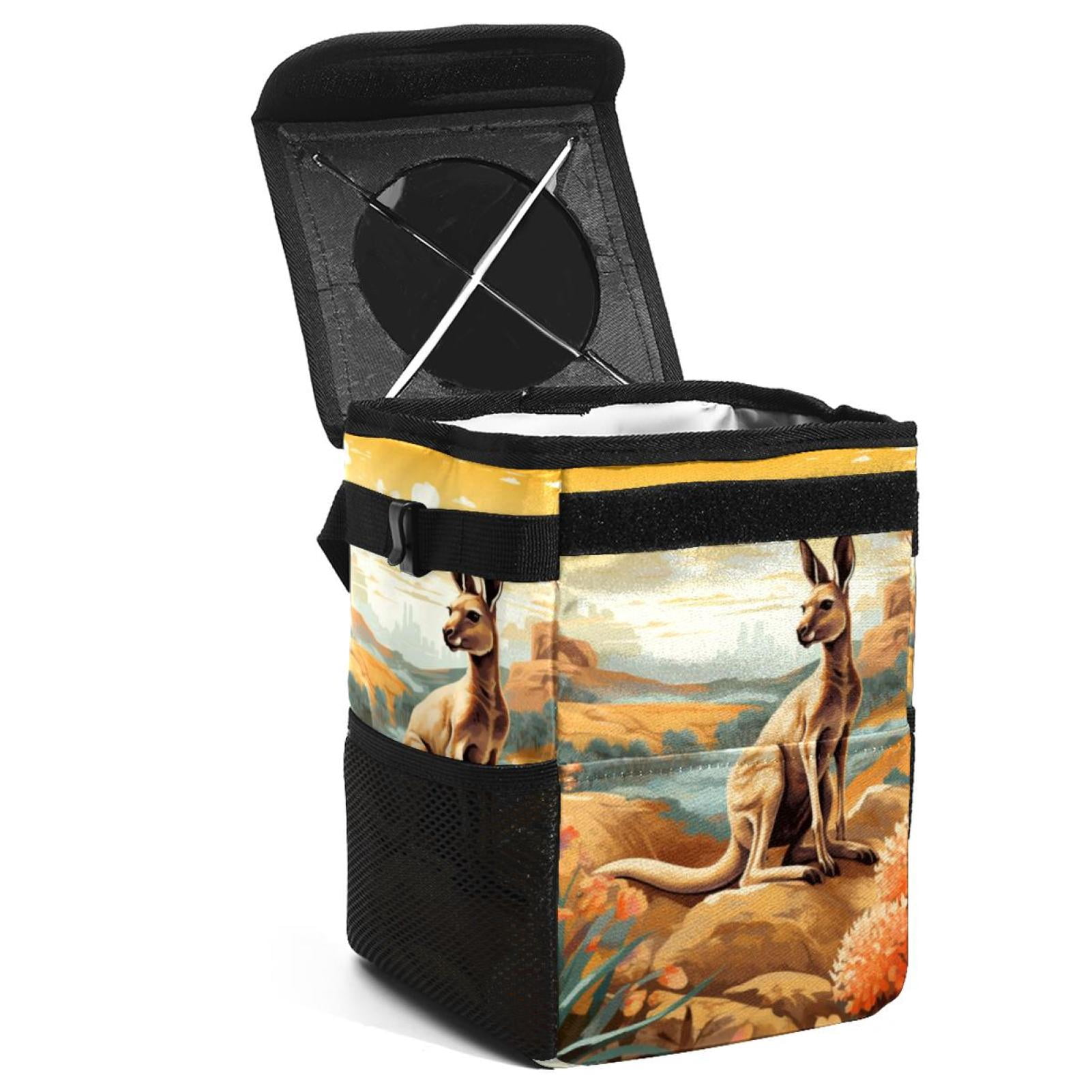 Kangaroo Car Trash Bin - Foldable with Lid, Leak-Proof, Hanging Storage ...