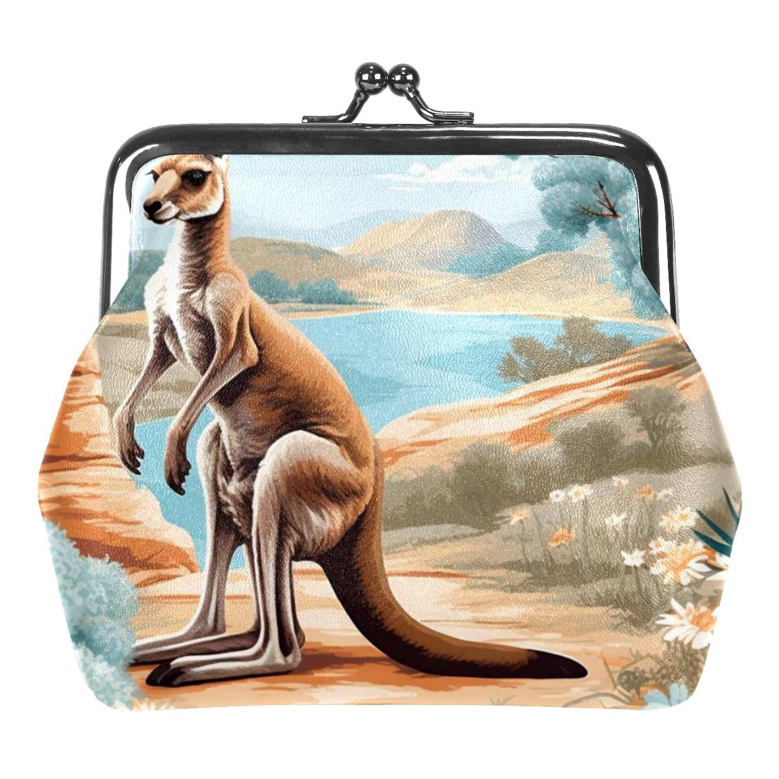 Kangaroo Coin Purse Vintage Pouch Kiss-lock Change Purse Wallets ...