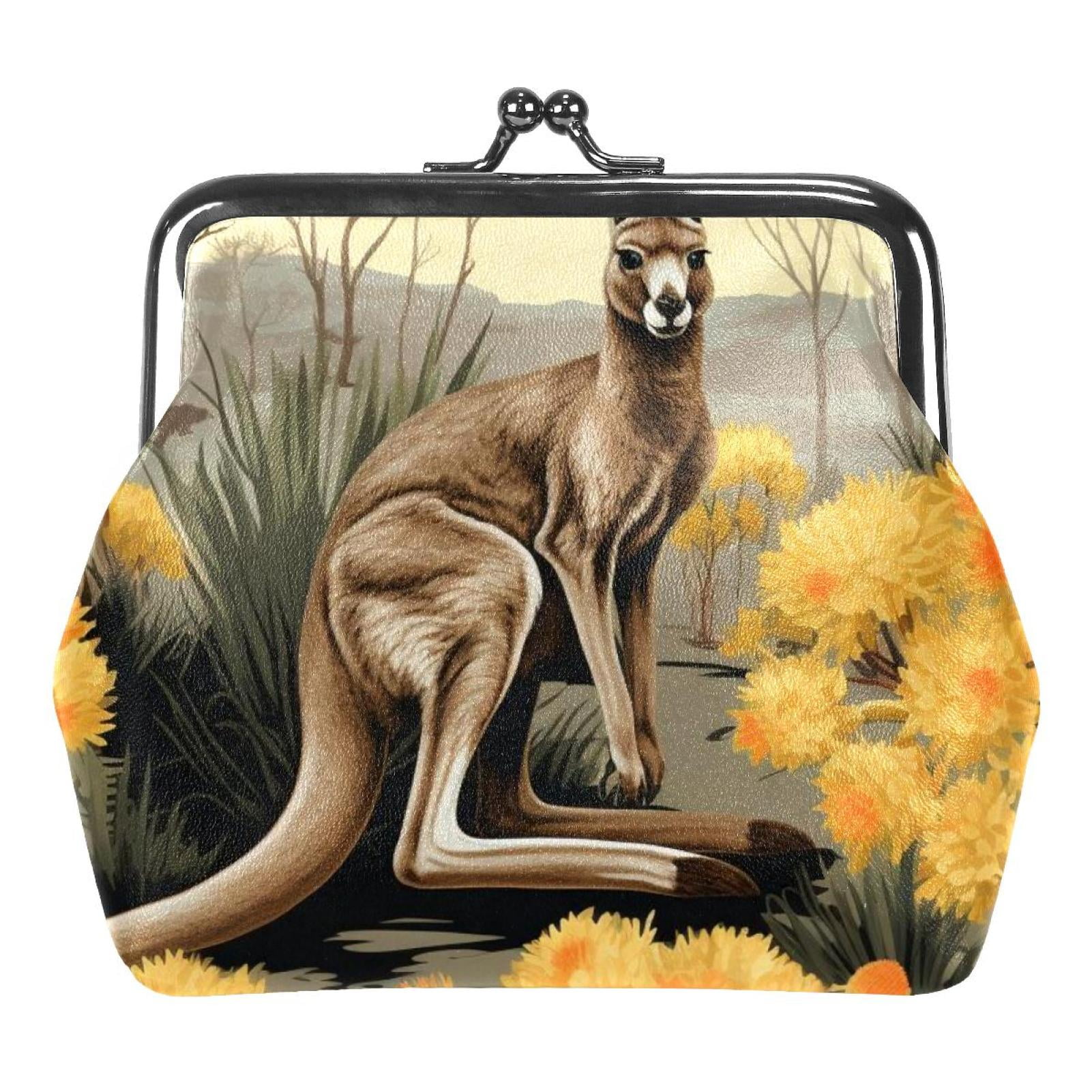 Kangaroo Coin Purse Vintage Pouch Kiss-lock Change Purse Wallets ...