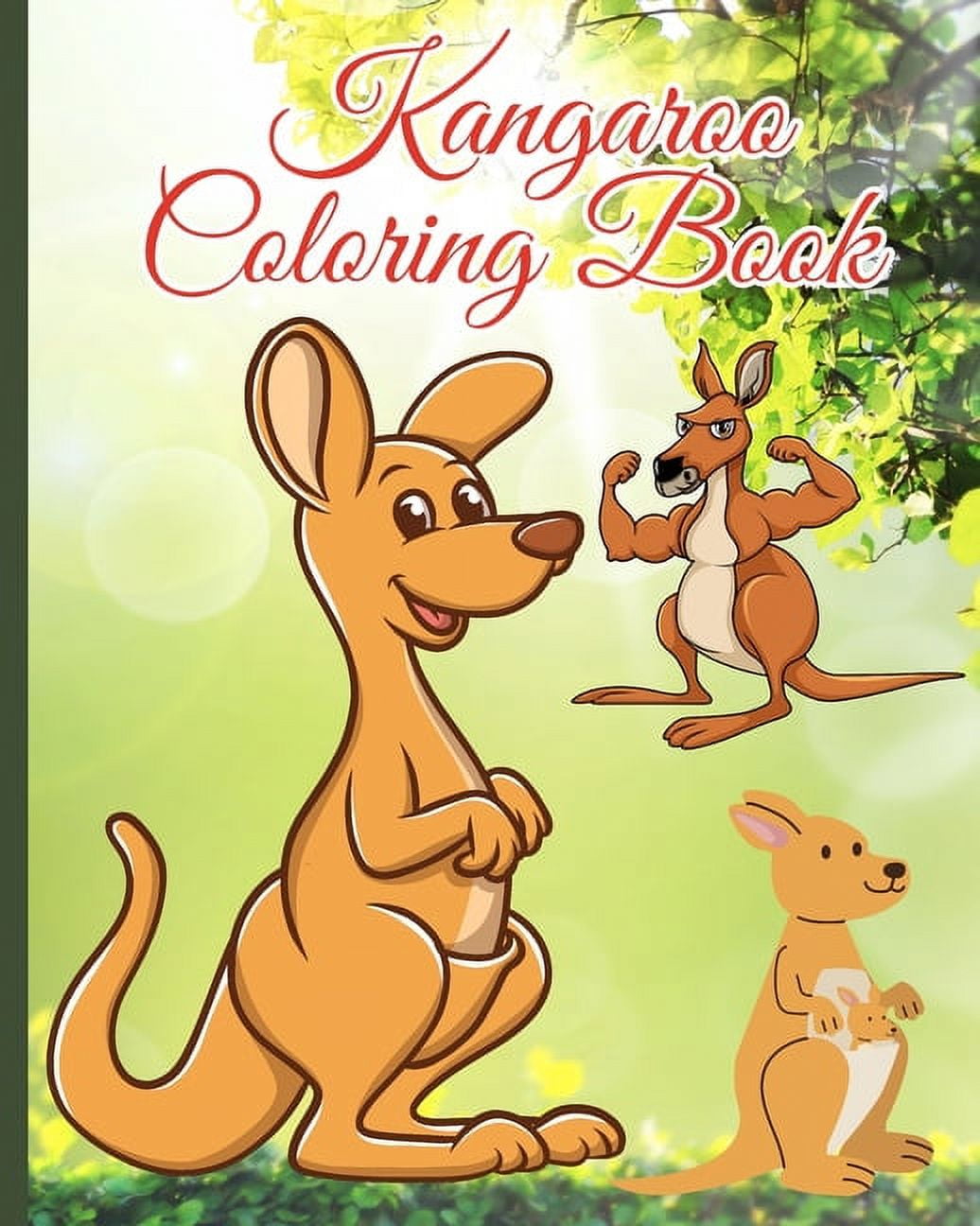 Kangaroo Coloring Book: Featuring 28 cute Kangaroo Designs for Stress ...