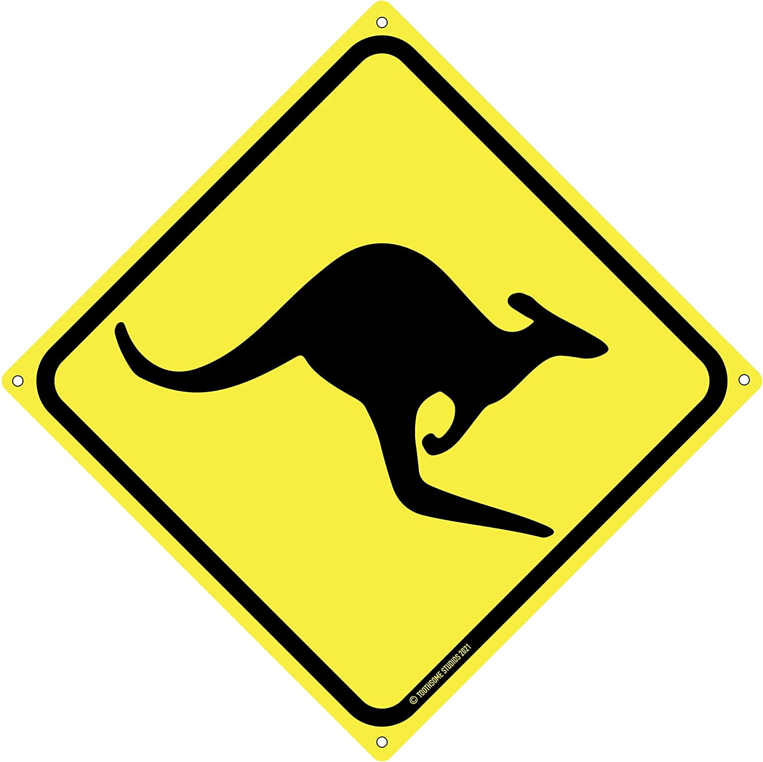 Kangaroo Crossing 12" x 12" Tin Road Sign Xing Australian Outback Theme ...