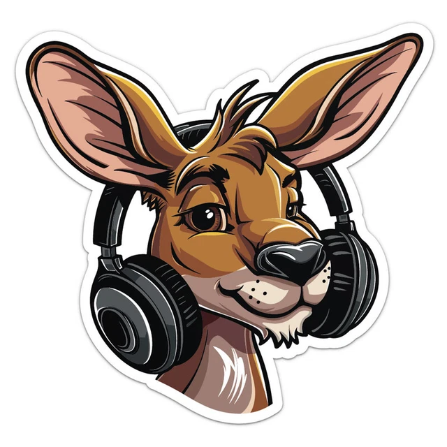 Kangaroo Dj Sticker Phone Decal Water Bottle Stickers Car Decals ...