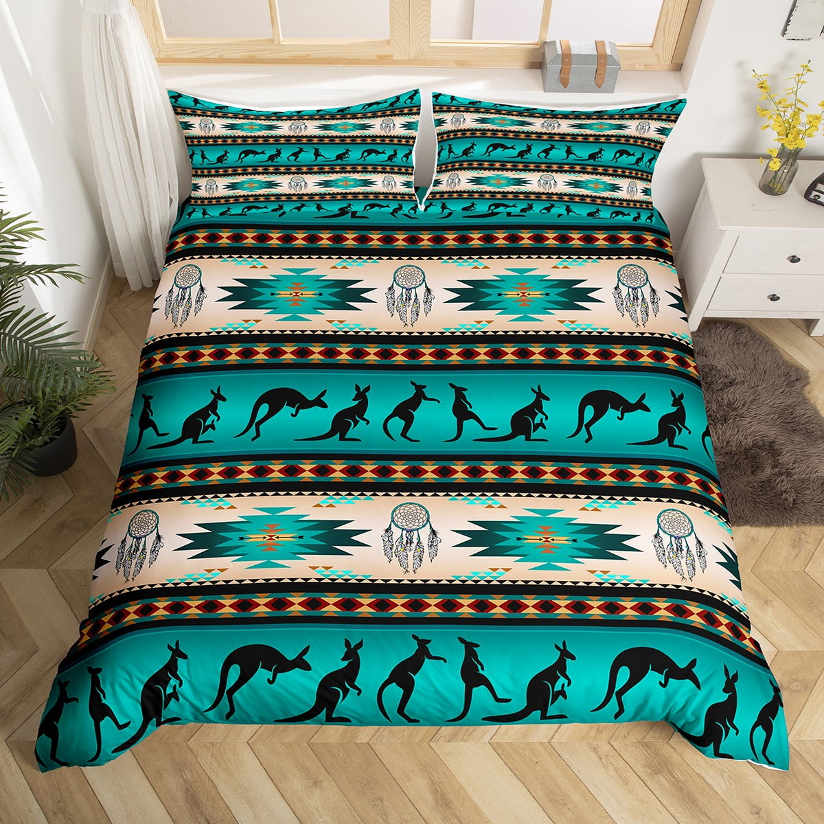 Kangaroo Duvet Cover Dream Catchers Bedding Set for Kids Child Boys ...