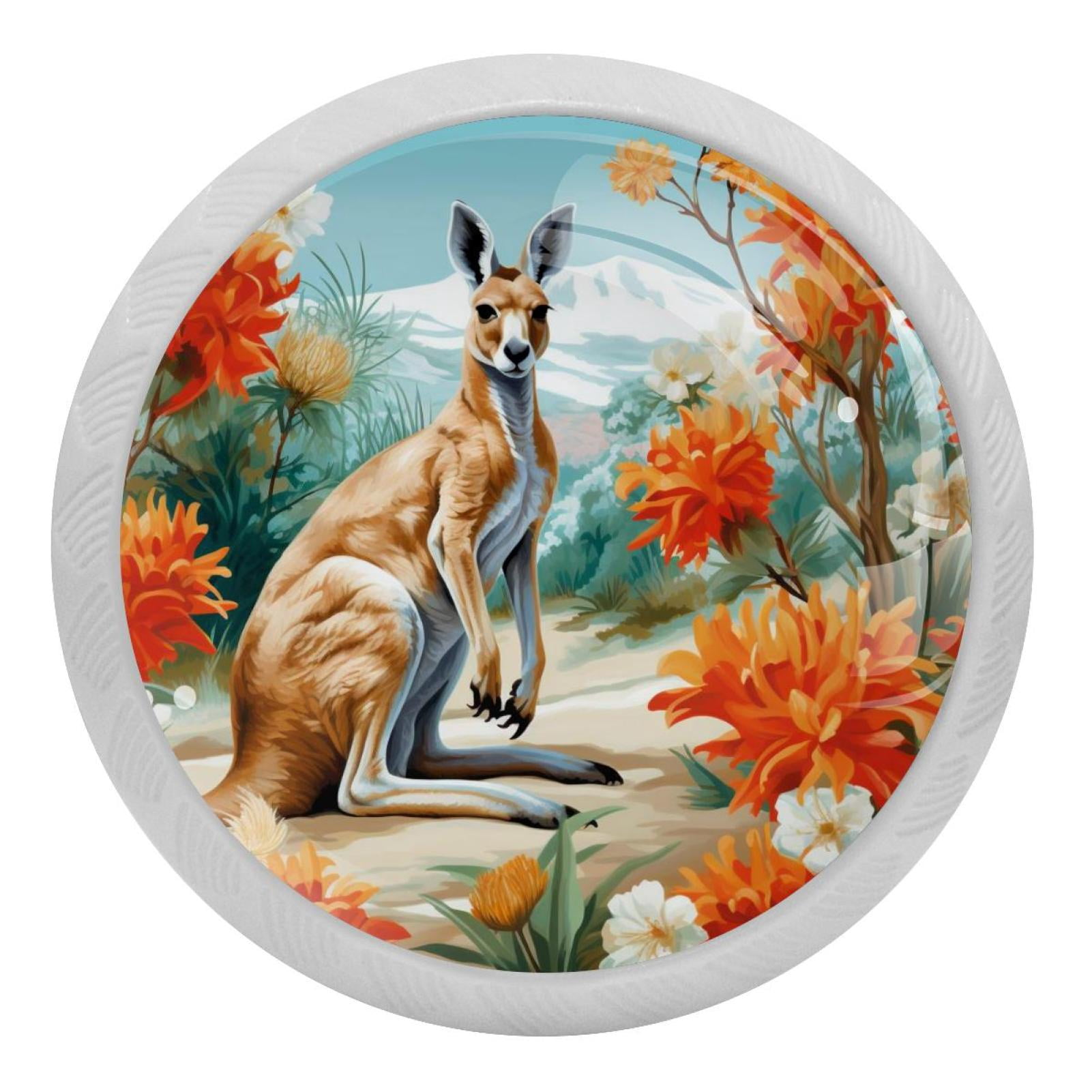 Kangaroo Fluorescent Drawer Pulls with Screws - Round 4-Pack - Glow-in-the-Dark Knobs for ...