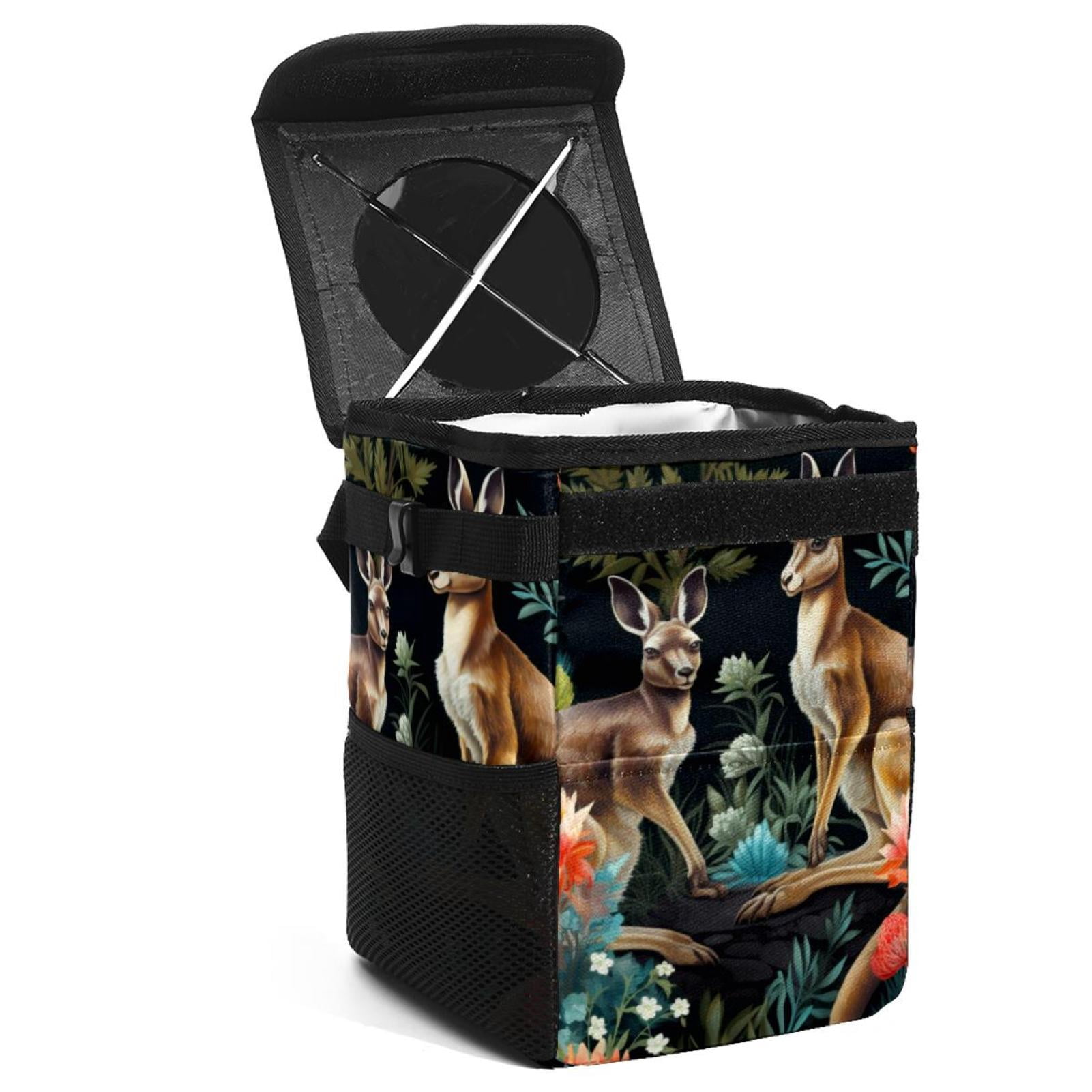 Kangaroo Foldable Car Garbage Can with Lid, Leak-proof, and Hanging ...