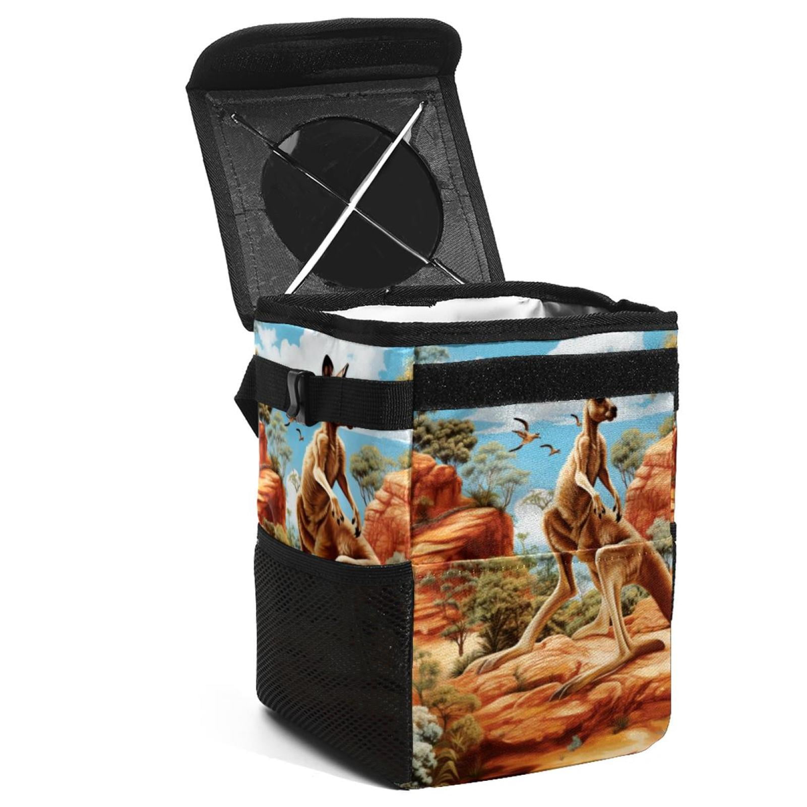 Kangaroo Foldable Car Trash Can with Lid, Leak-Proof, Hanging Storage ...