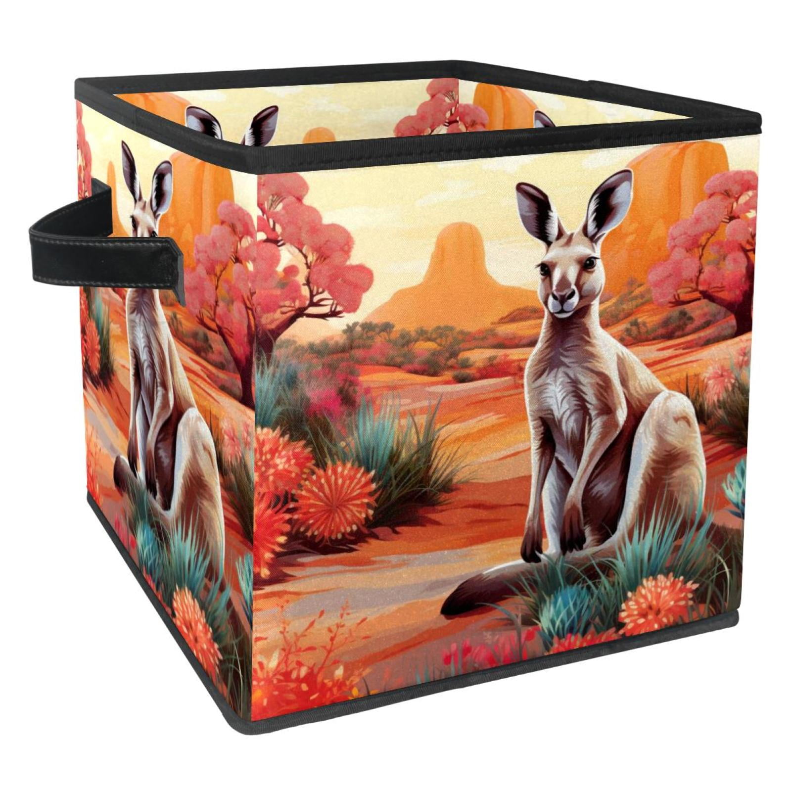 Kangaroo Foldable Clothes Storage Toy Box Storage Bin with Handle, 10.8 ...